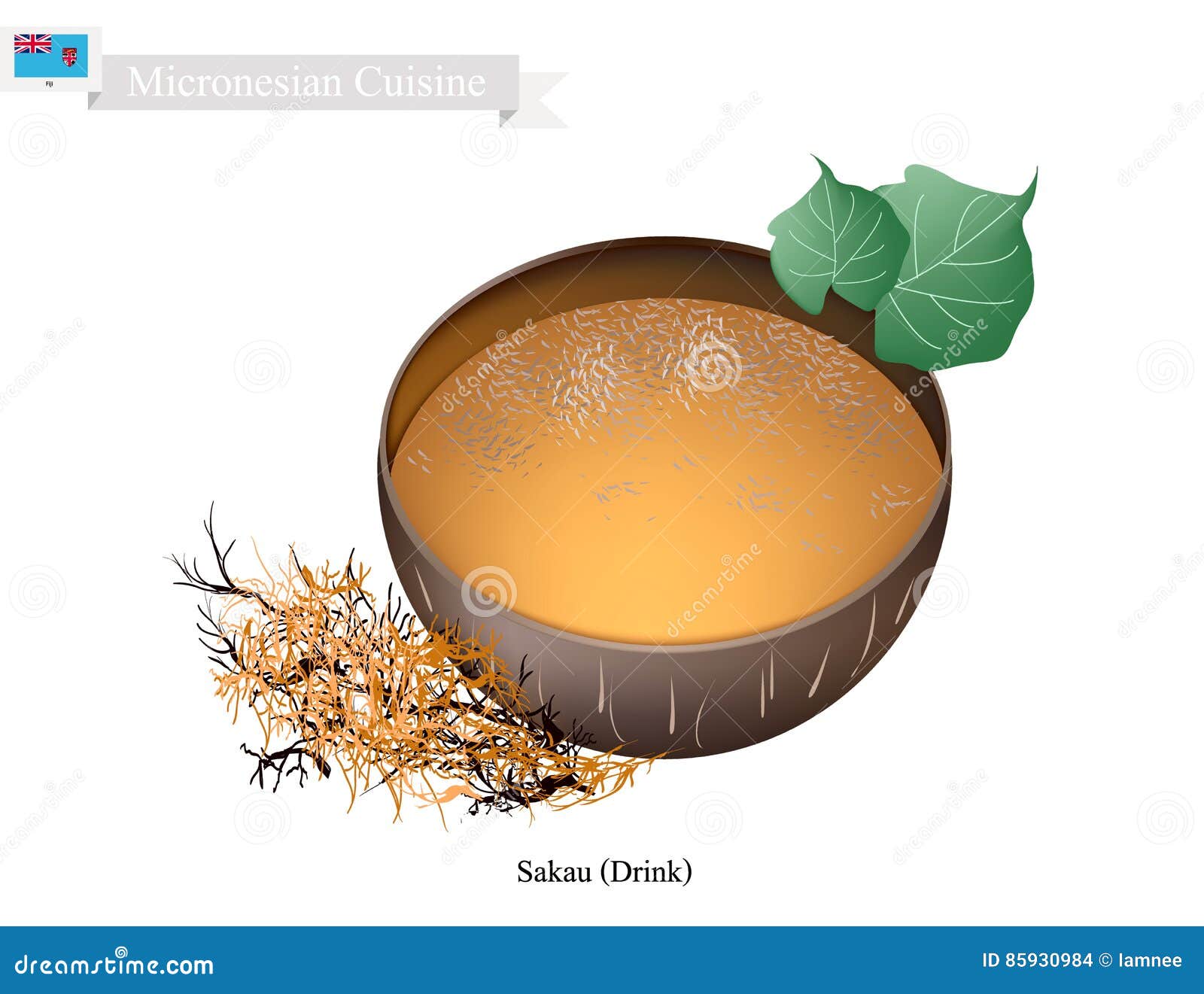 Bebida De Sakau Ou Bebida Erval Micronesian Tradicional Ilustração do ...