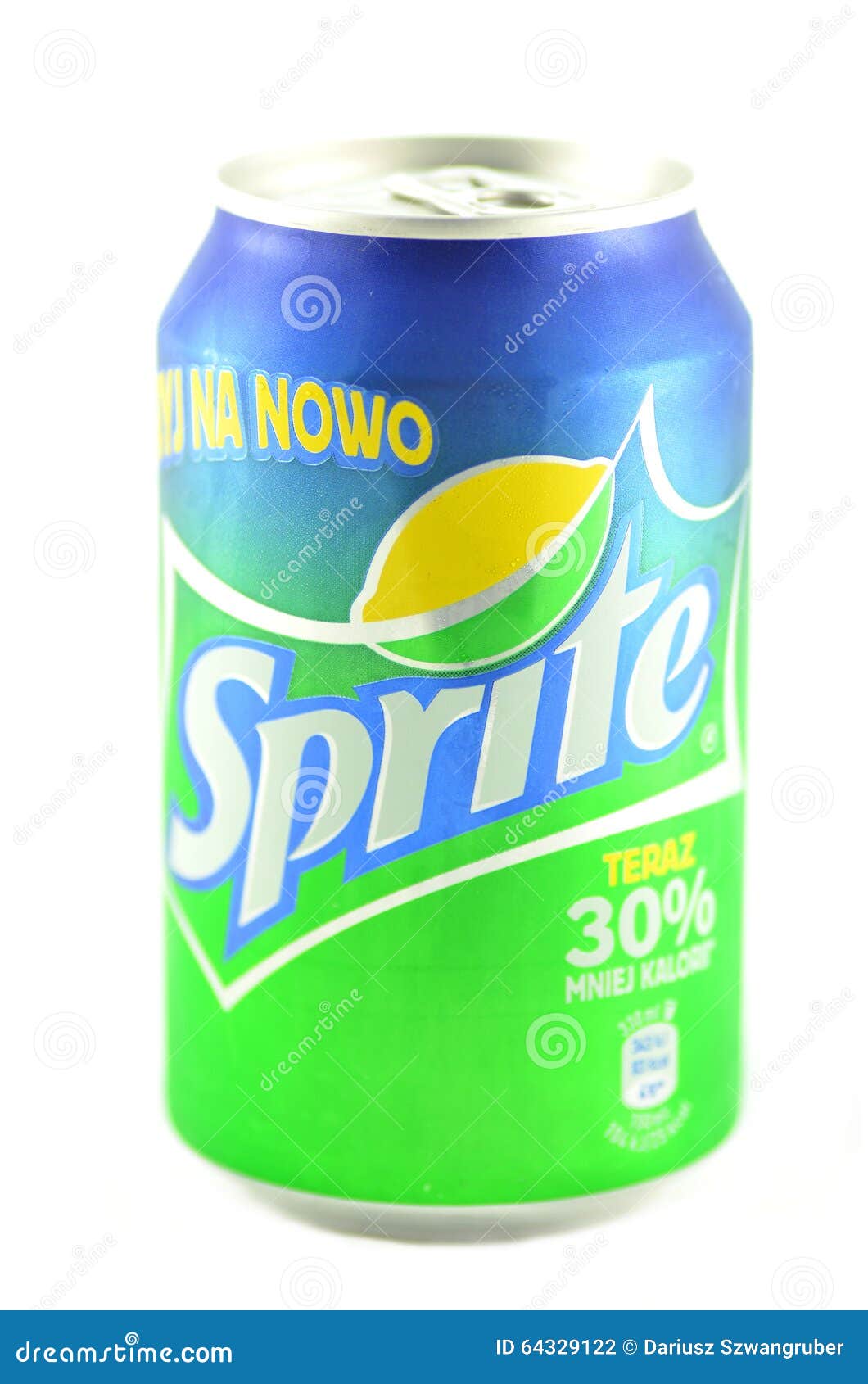 Bebida De Sprite En Una Poder Aislada En El Fondo Blanco Fotografía ...