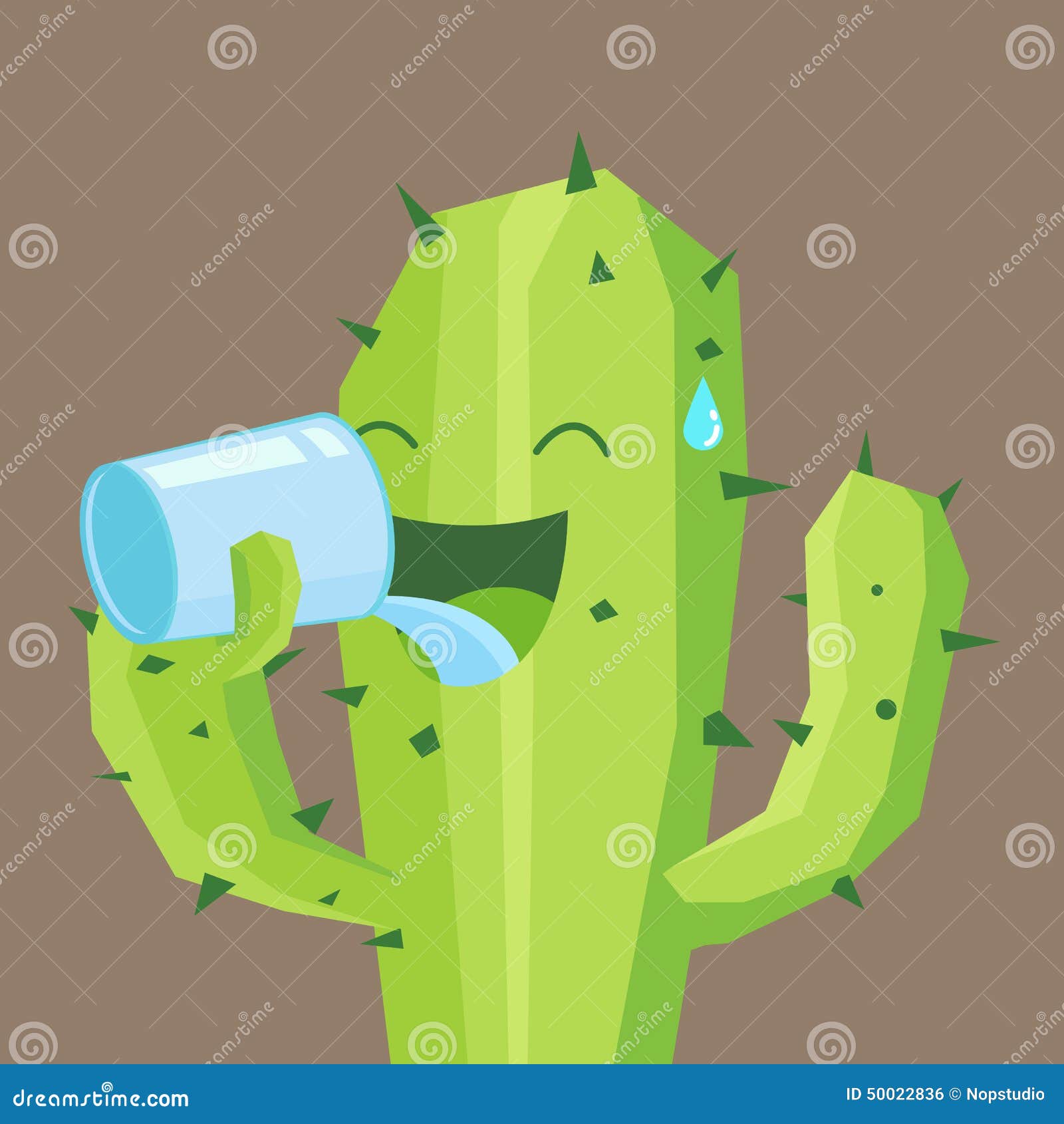 Bebida Del Cactus Al Vidrio De Agua Ilustración del Vector ...
