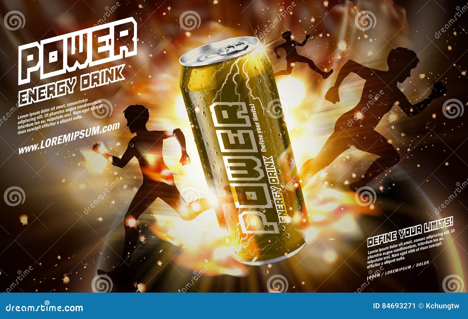 Bebida do poder dourada ilustração stock. Ilustração de homens - 84693271