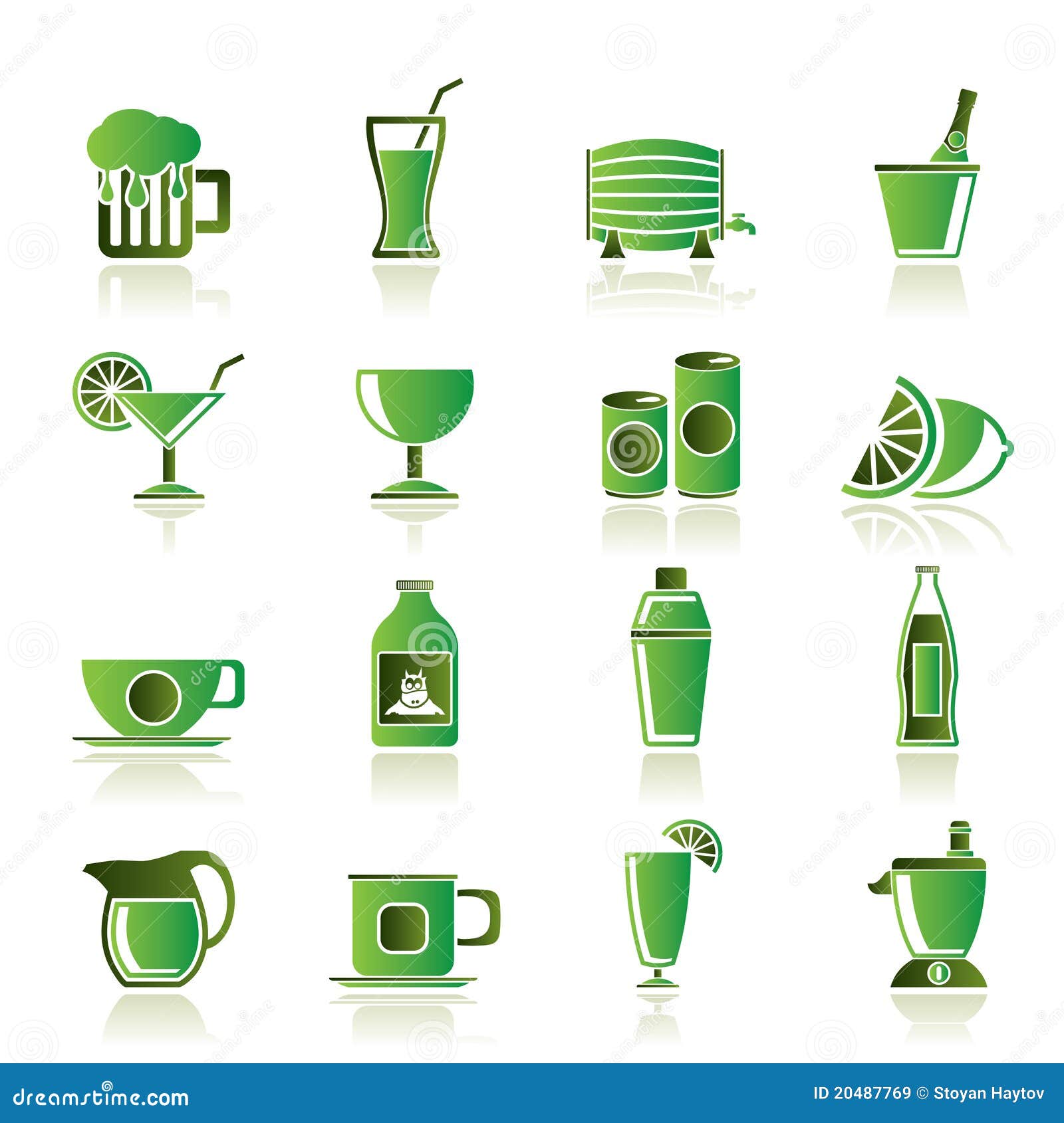 Bebidas E Iconos De La Bebida Ilustración del Vector - Ilustración de ...