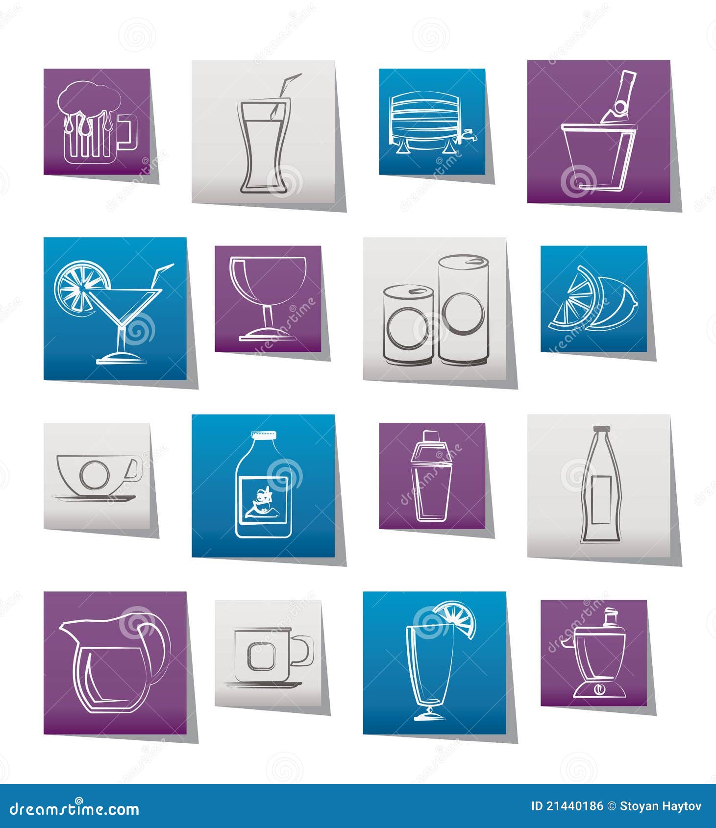 Bebidas E Iconos De La Bebida Stock de ilustración - Ilustración de ...
