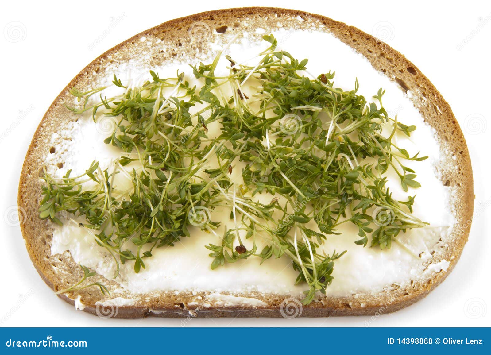 Beboterd Brood Met Tuinkers Stock Foto - Image of groen, plantaardig ...