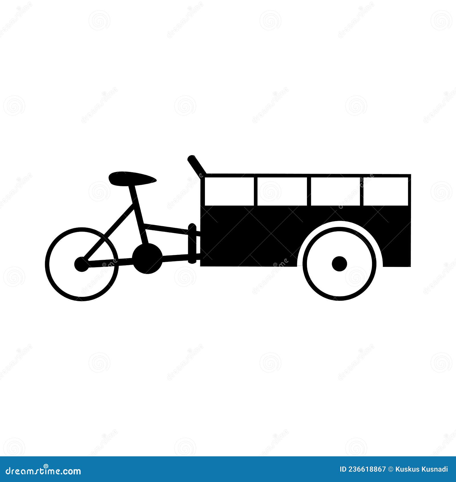 Becak, Rickshaw Cart Transportation Vector Icon . Stock Vector ...