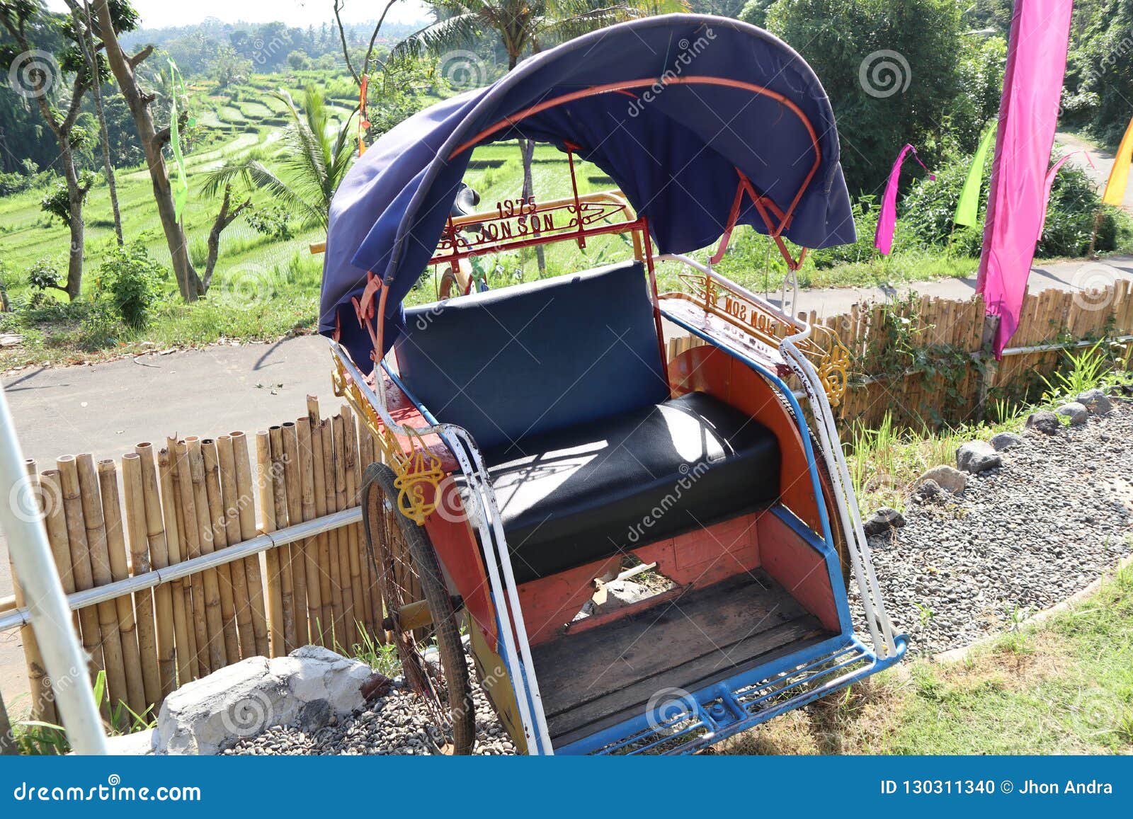 Becak stock photo. Image of background, javanese, iron - 130311340