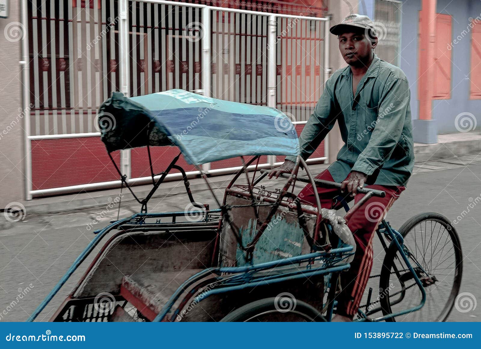 Becak Traditional Transportion Editorial Photography - Image of ...