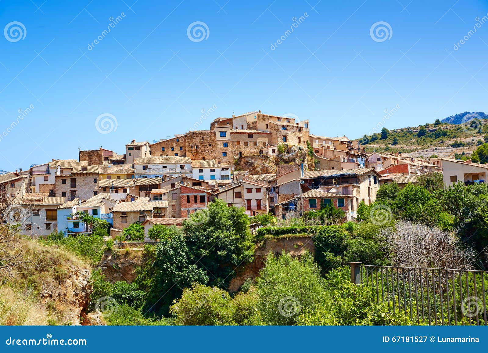 Beceite Village in Teruel Spain in Matarrana Stock Image - Image of ...