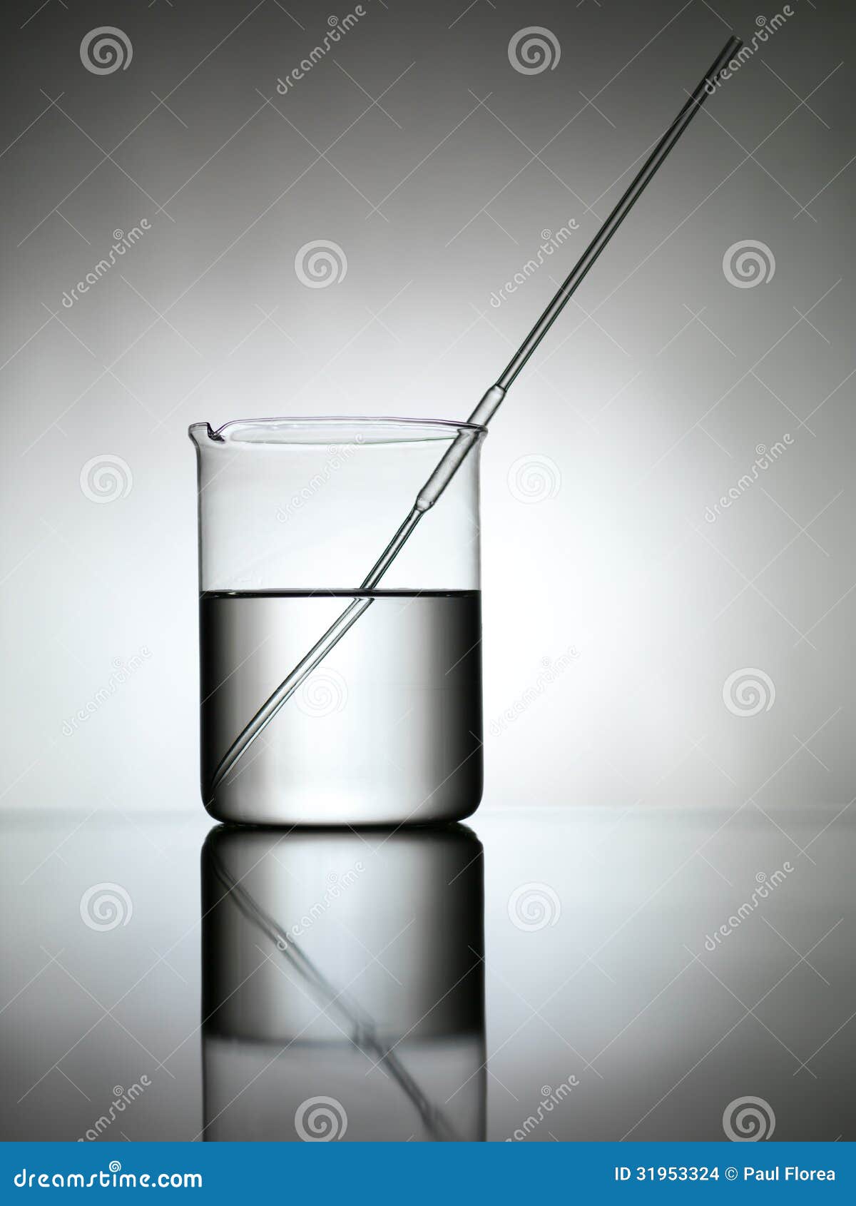 Becher Con Il Contagoccia E La Sostanza Liquida Trasparente Fotografia ...