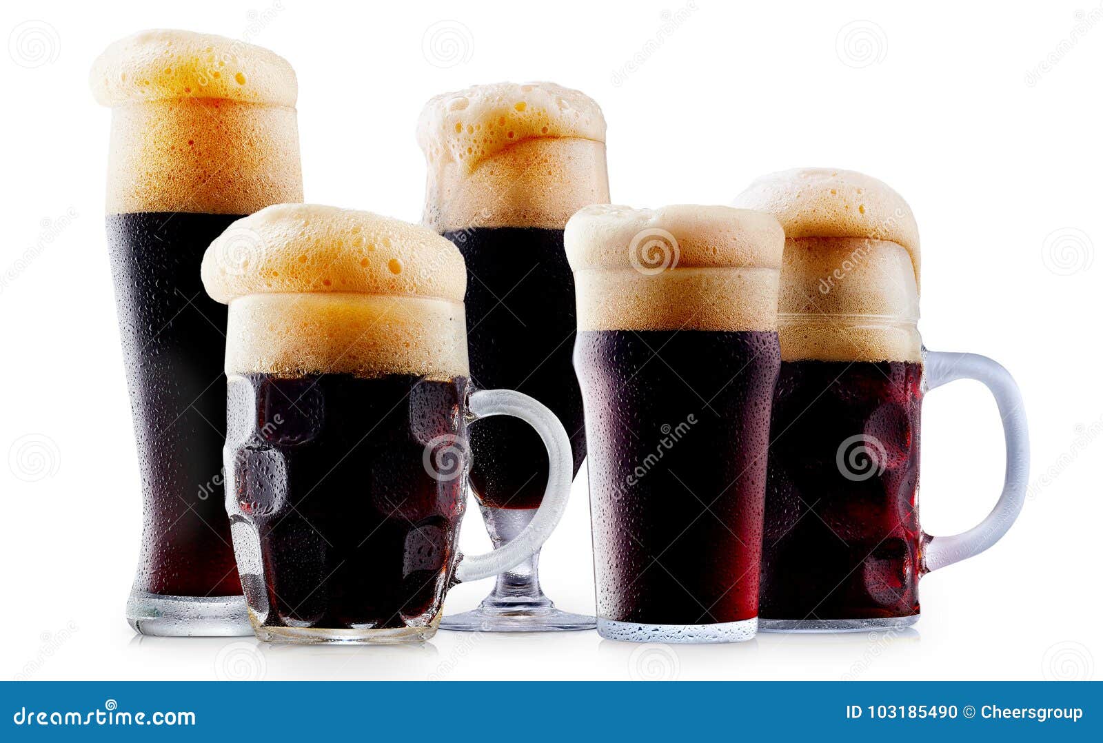 Becher Eisiges Dunkles Bier Mit Schaum Stockfoto - Bild von krug ...