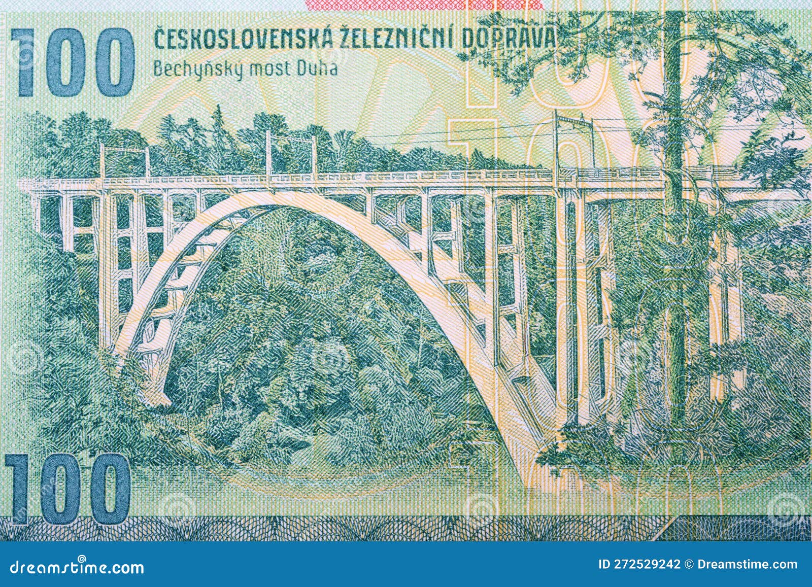 Bechyne Bridge from Czechoslovak Money Stock Photo - Image of koruna ...