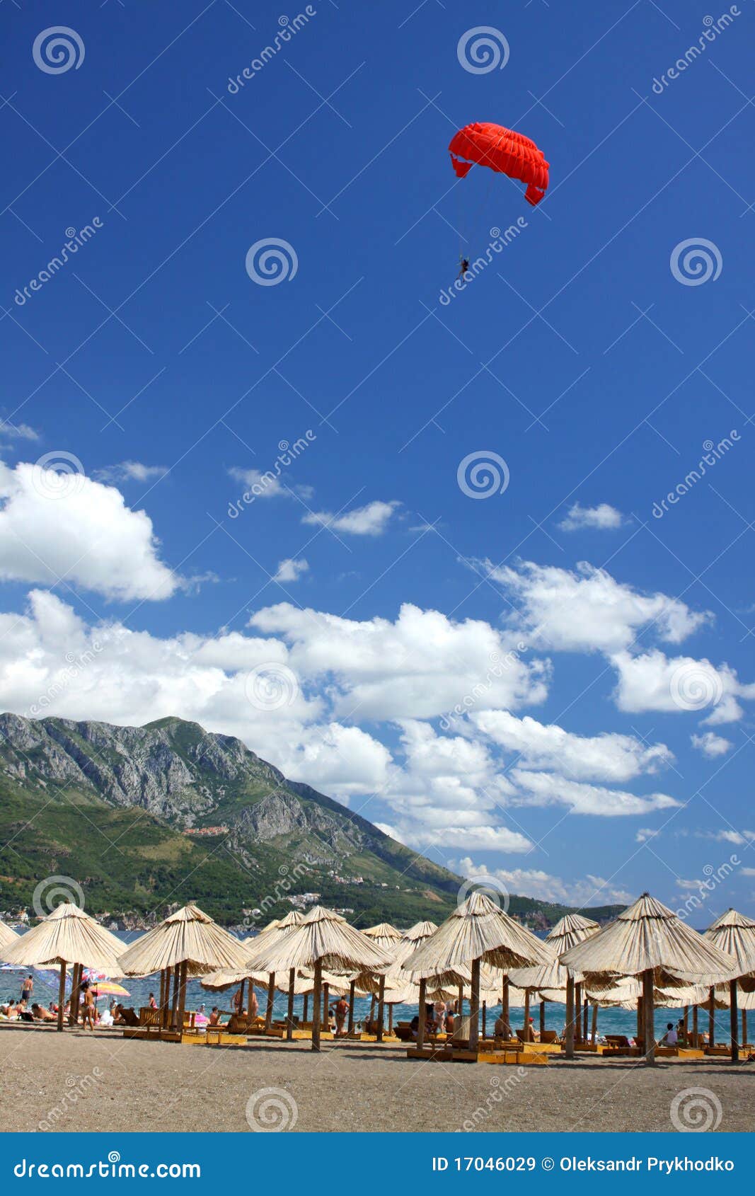 Becici beach in Montenegro stock image. Image of clouds - 17046029