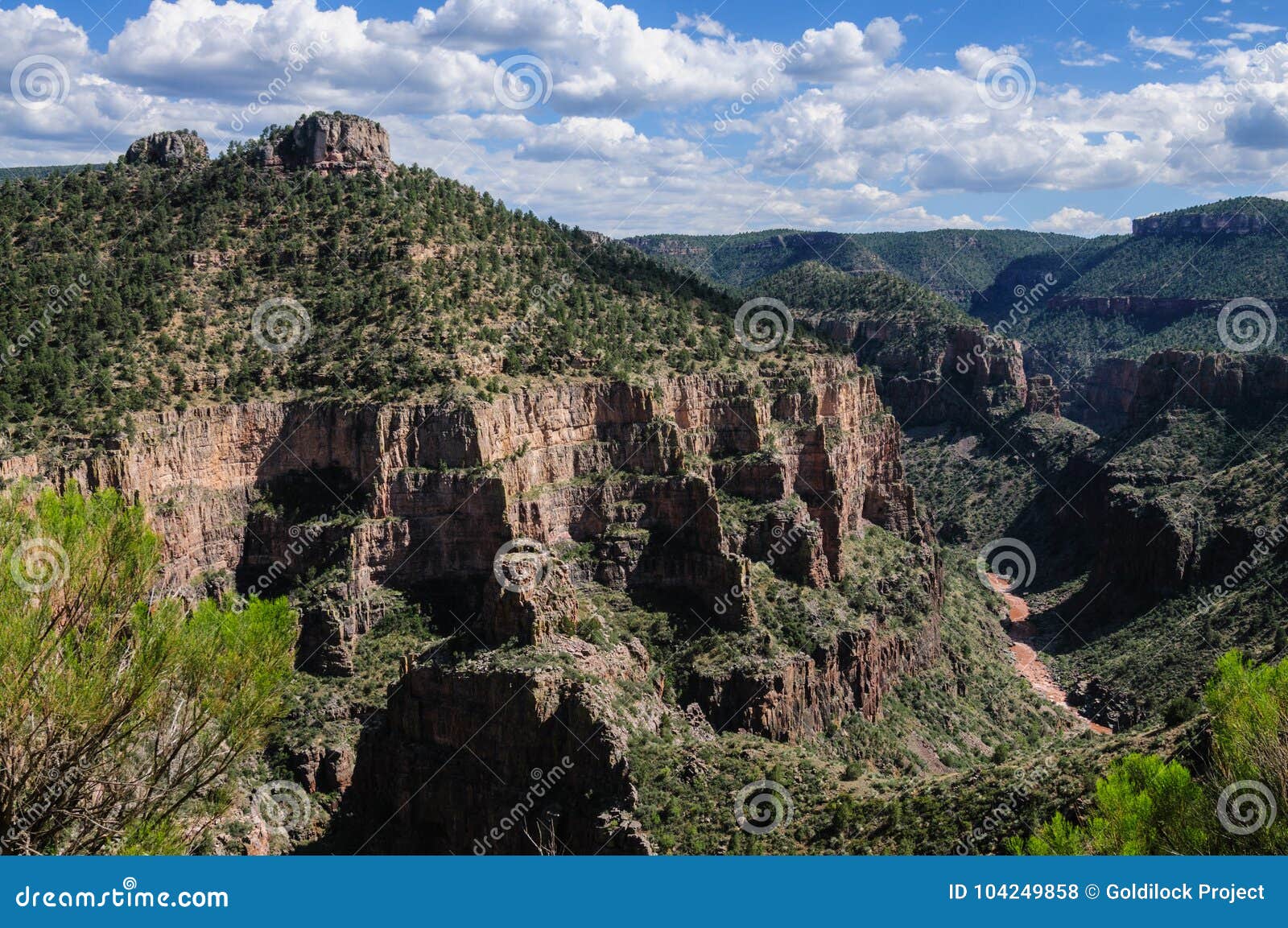 Becker Butte and the Salt River Stock Photo - Image of formation, river ...