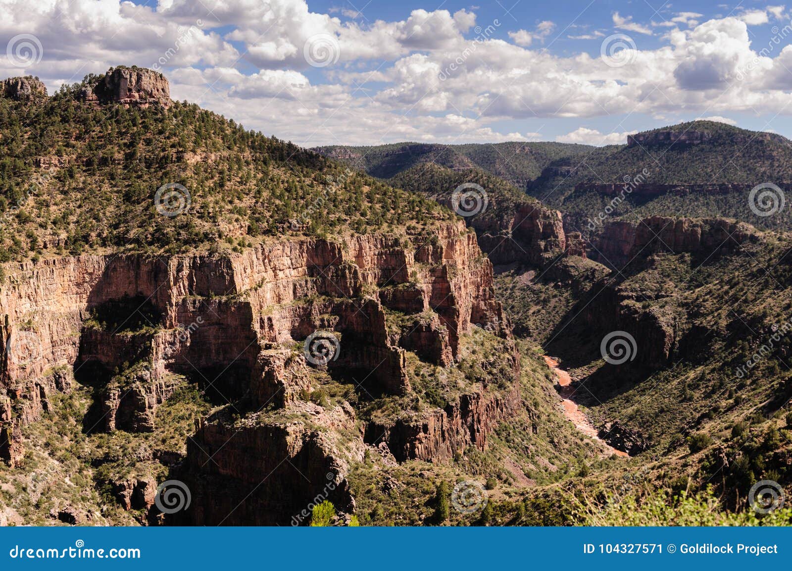 Becker Butte and the Salt River Stock Image - Image of erosion, clouds ...