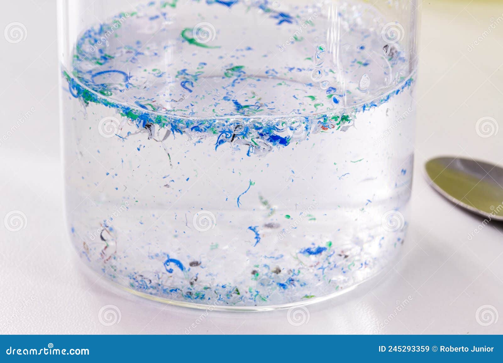 Becker Cup With Polluted Water, Contaminated With Traces Of Plastic And ...