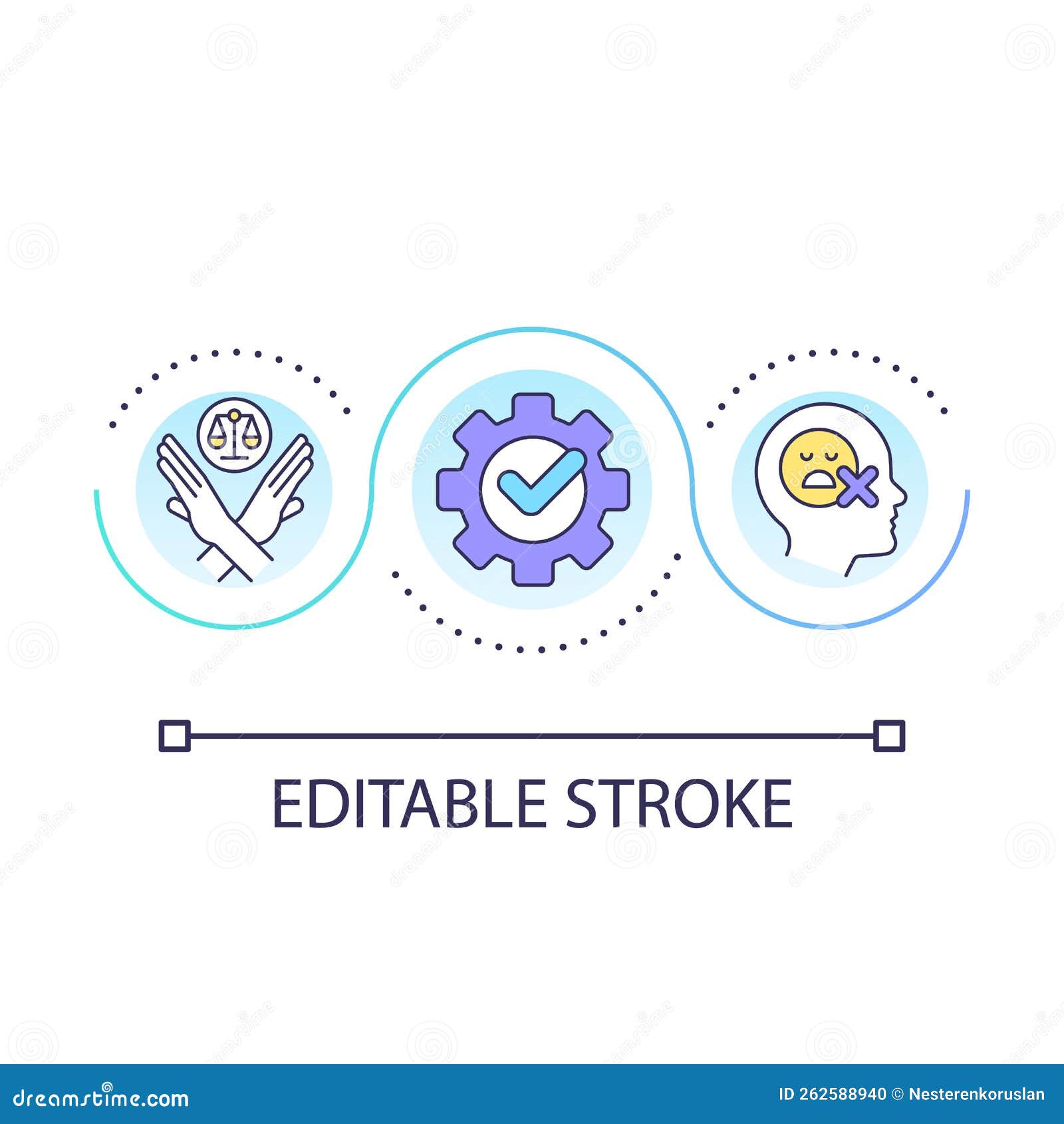 Become Aware without Judgment Loop Concept Icon Stock Vector ...