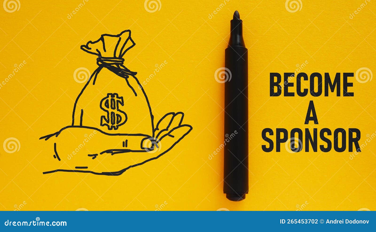 Become a Sponsor is Shown Using the Text Stock Photo - Image of rich ...
