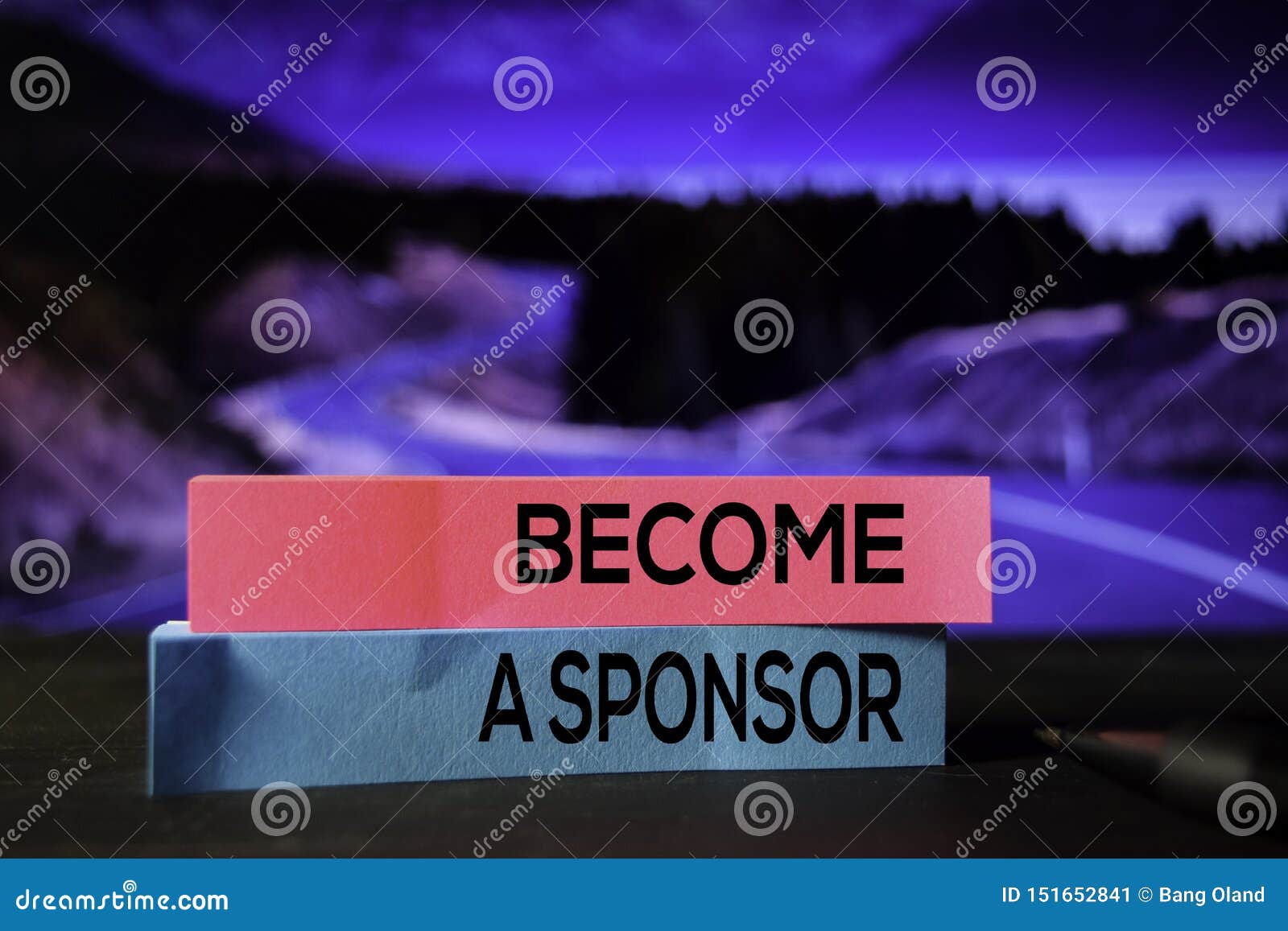 Become a Sponsor on the Sticky Notes with Bokeh Background Stock Image ...