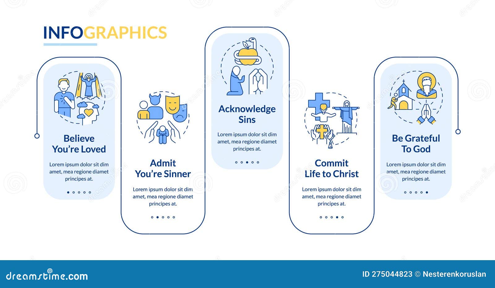 Becoming Christian Rectangle Infographic Template Stock Vector ...