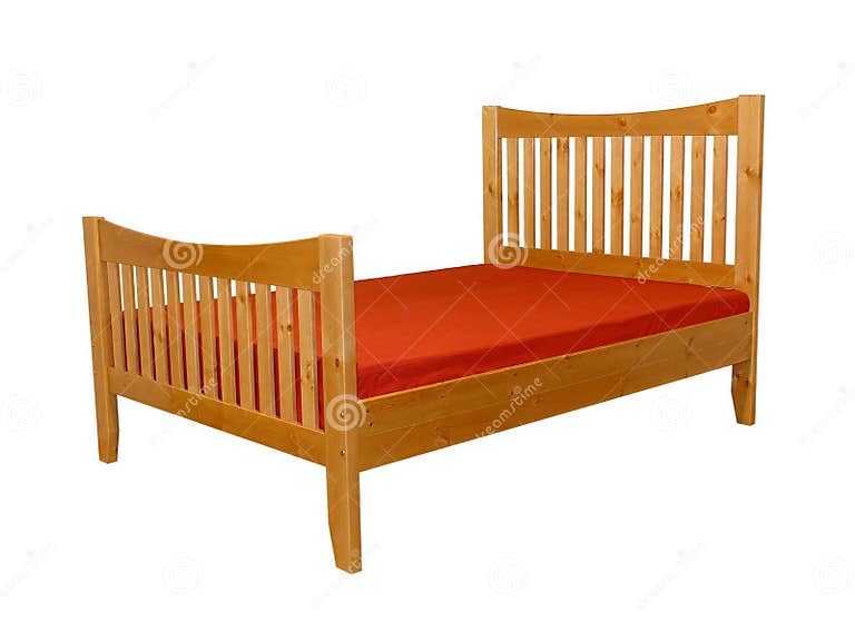 Bed stock image. Image of wooden, mattress, sleep, high - 107345