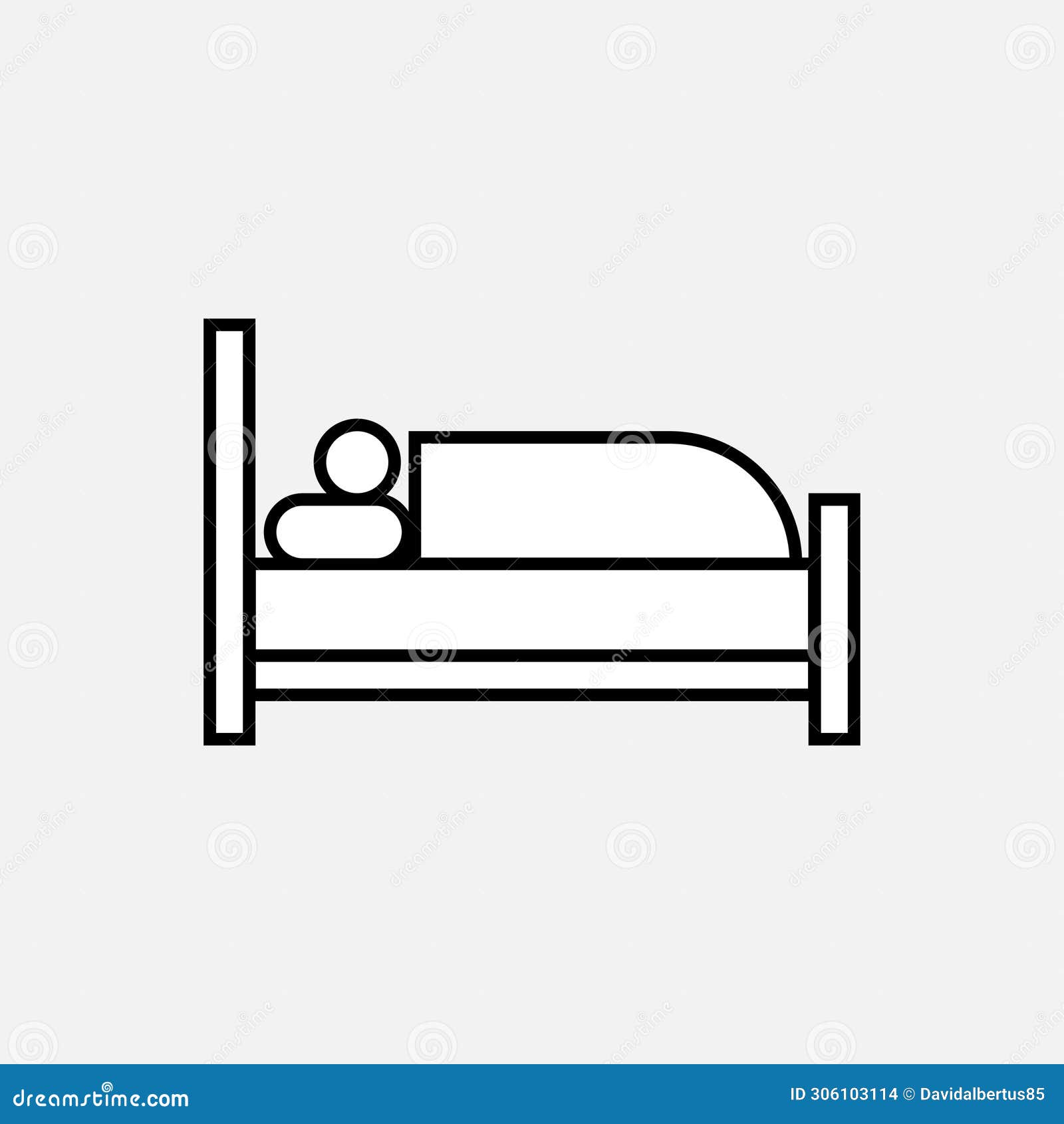 Bed Accomodation. Accommodation Icon. Rest, Sleep. Motel, Hotel Symbol ...