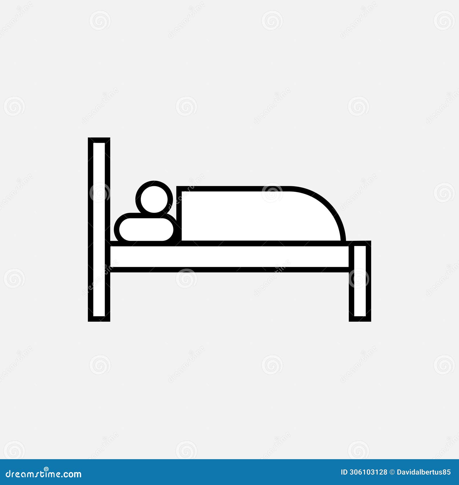 Bed Accomodation. Accommodation Icon. Rest, Sleep. Motel, Hotel Symbol ...