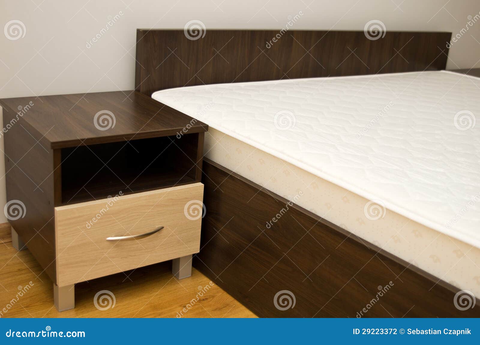 Bed and bedside table stock photo. Image of table, inside - 29223372