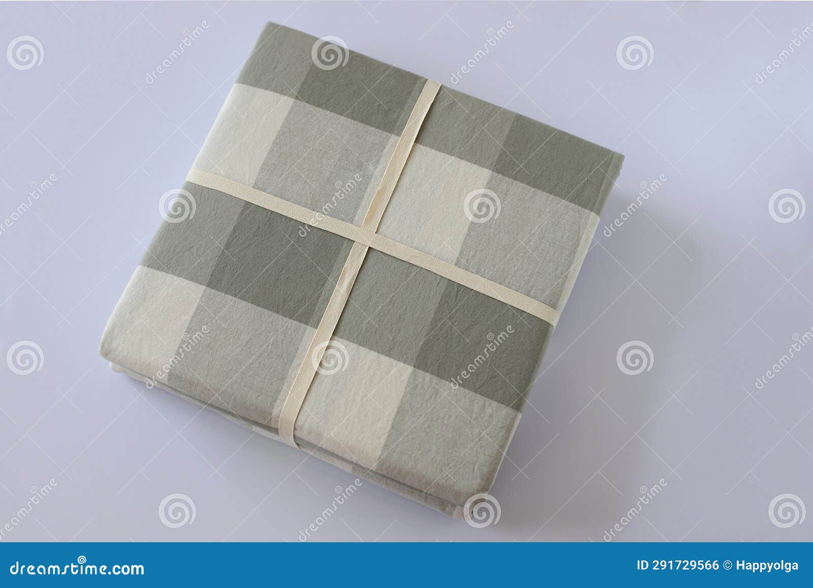 Bed Blanket Cotton Square Pattern, Cozy Home Textile Stock Photo ...