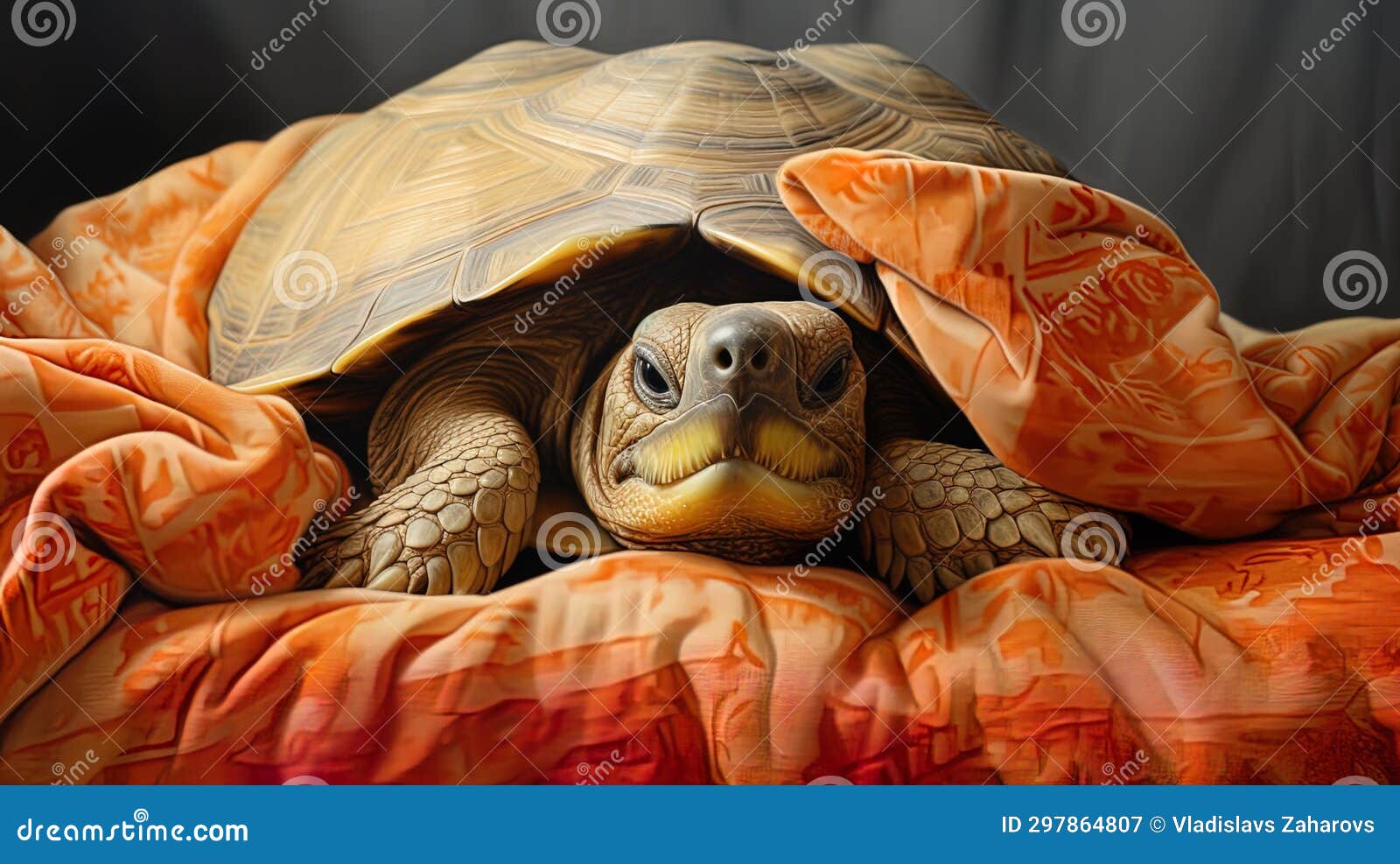 Bed Bound Turtle Exudes Contentment Stock Illustration - Illustration ...