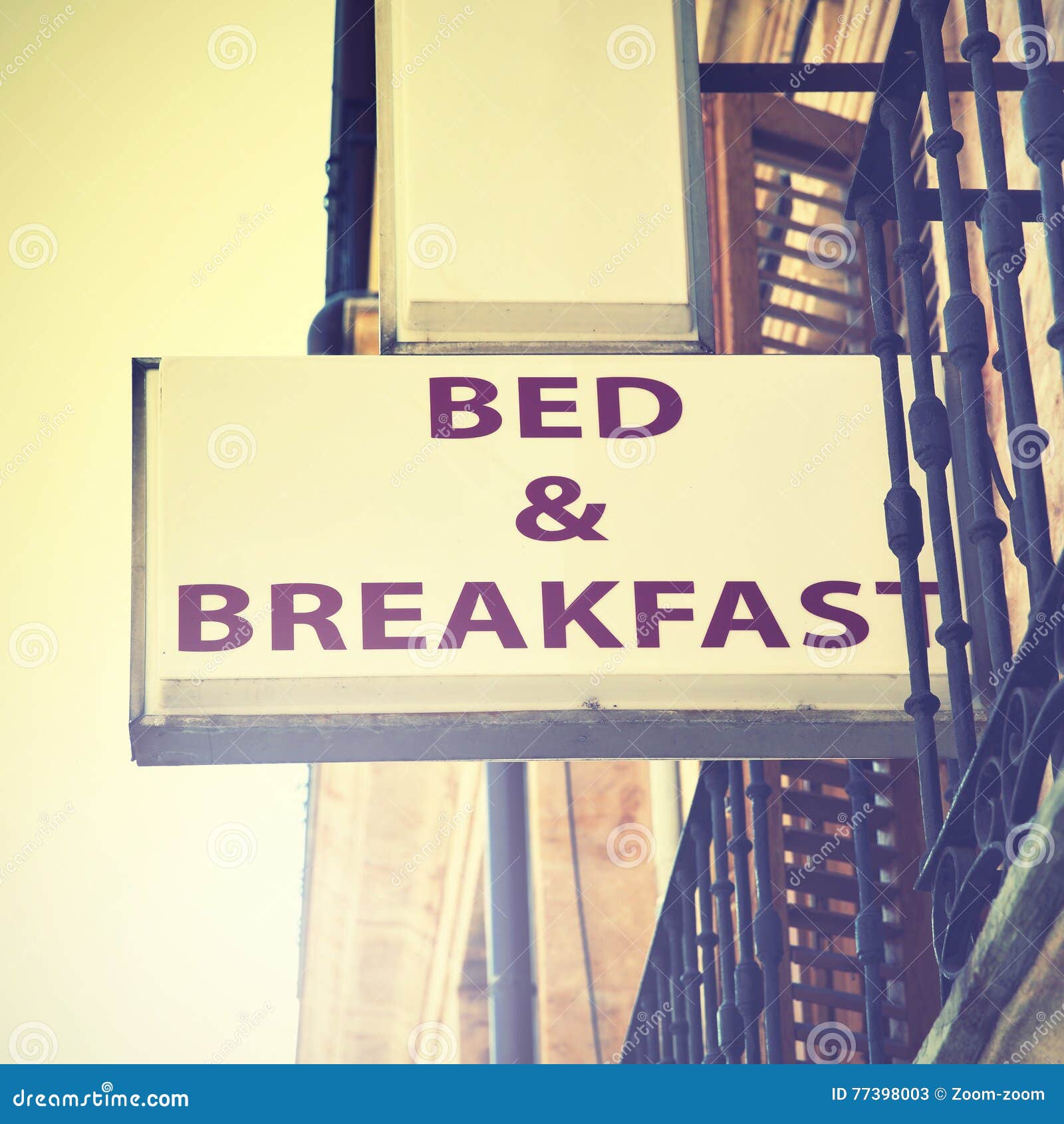 Bed and breakfast sign stock image. Image of motel, signboard - 77398003