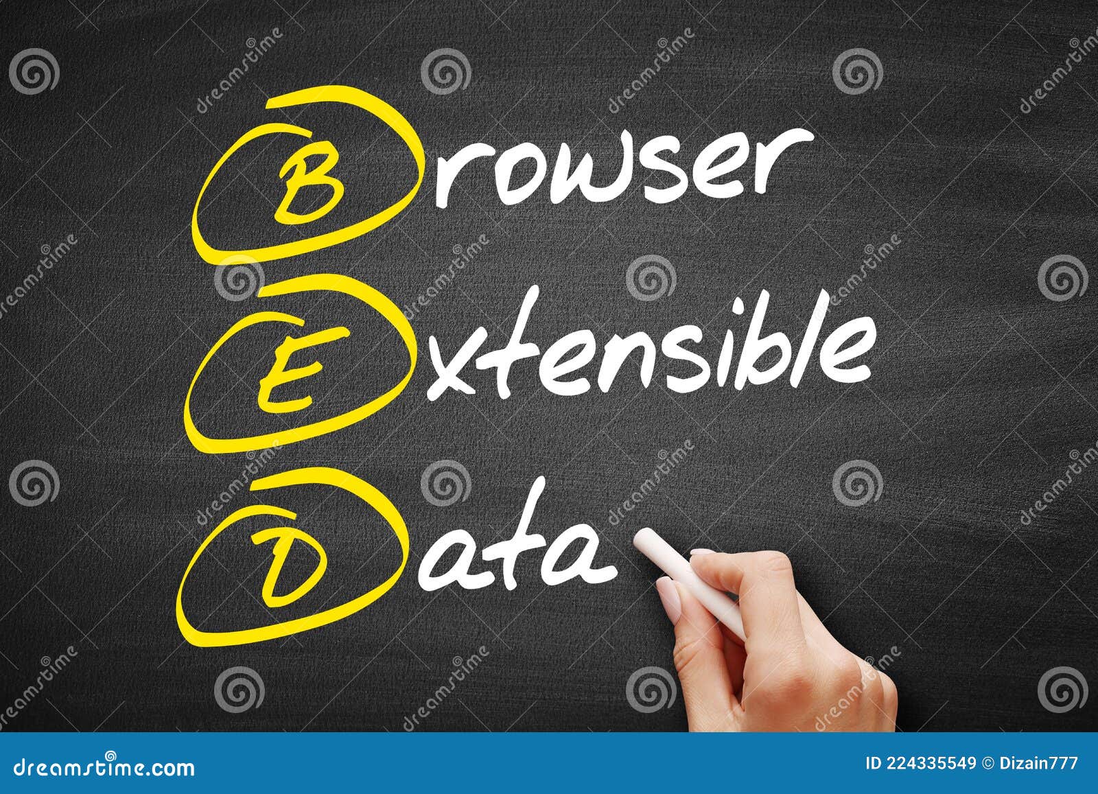 BED - Browser Extensible Data, Acronym Concept On Blackboard Stock ...