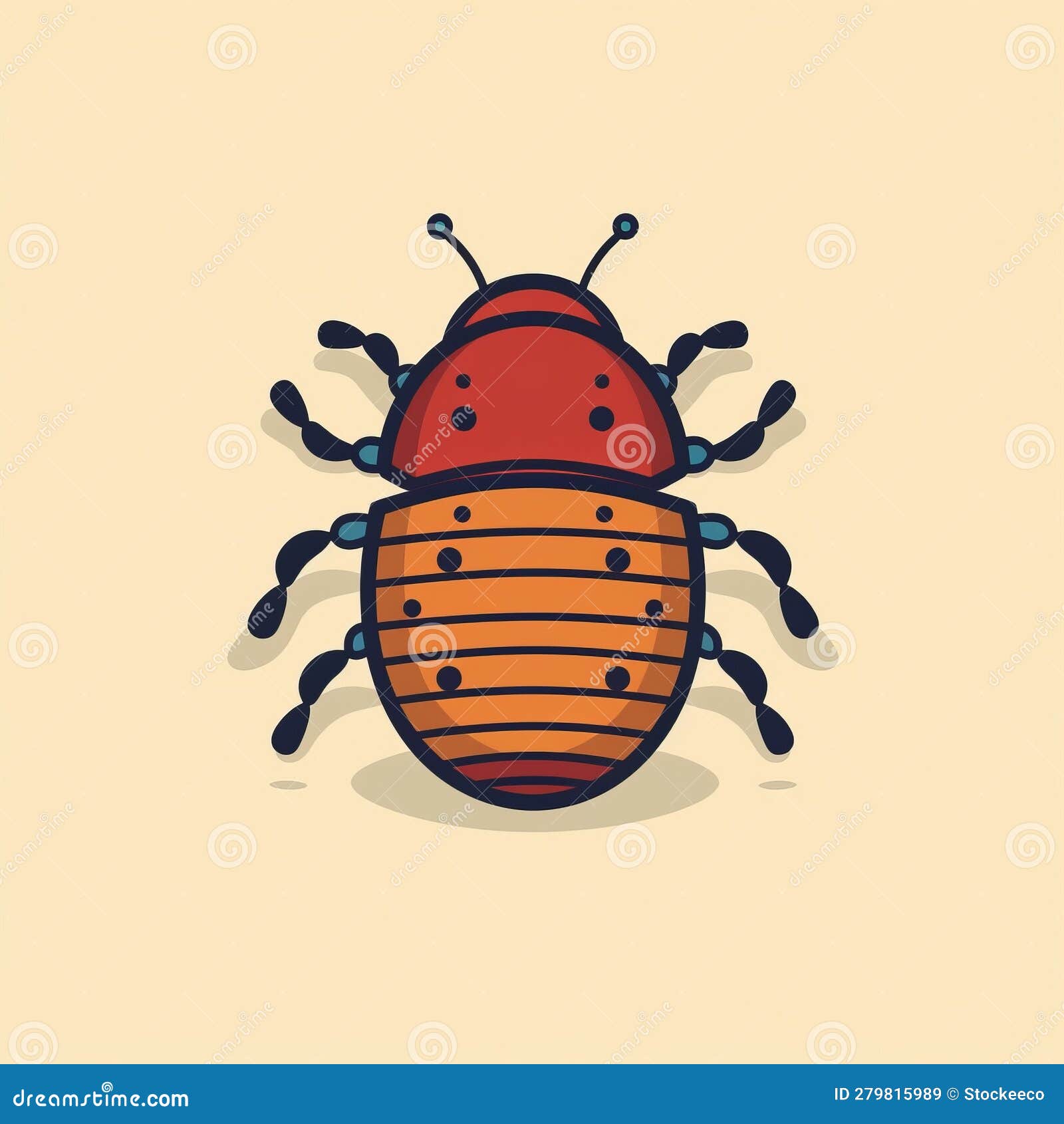 Bed Bug Icon Vector Outline on White Background Stock Illustration ...