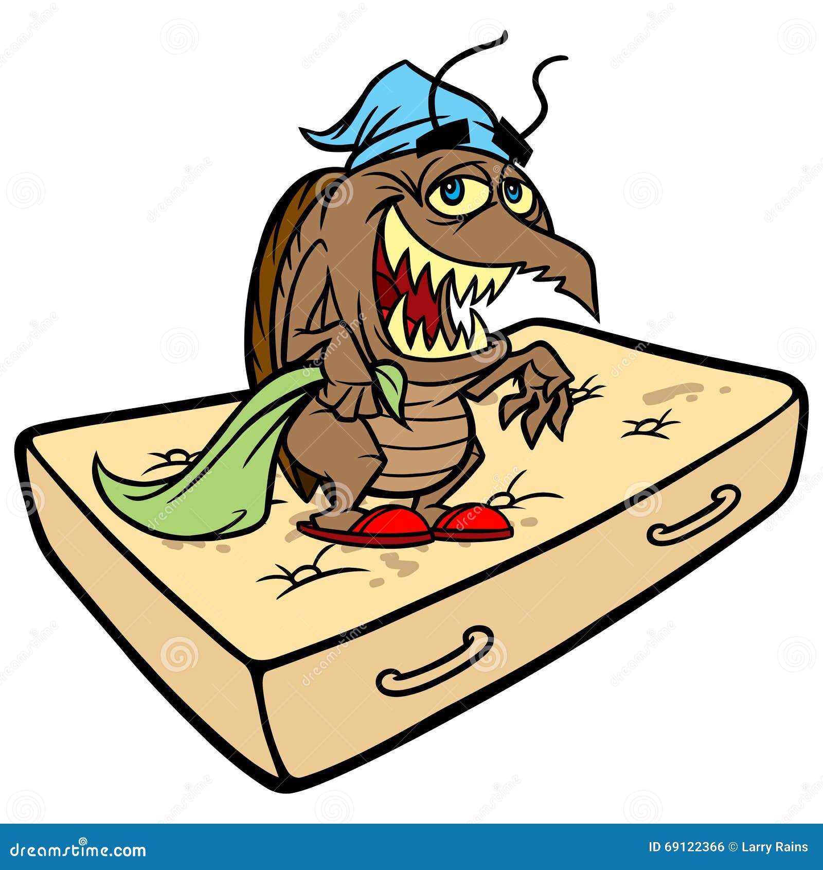 Bed Bug on Mattress stock vector. Illustration of furniture - 69122366