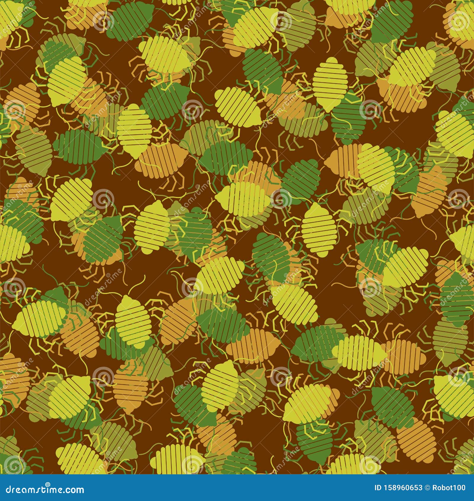 Bed Bug Military Pattern Seamless. Bedbug Army Background Stock Vector ...