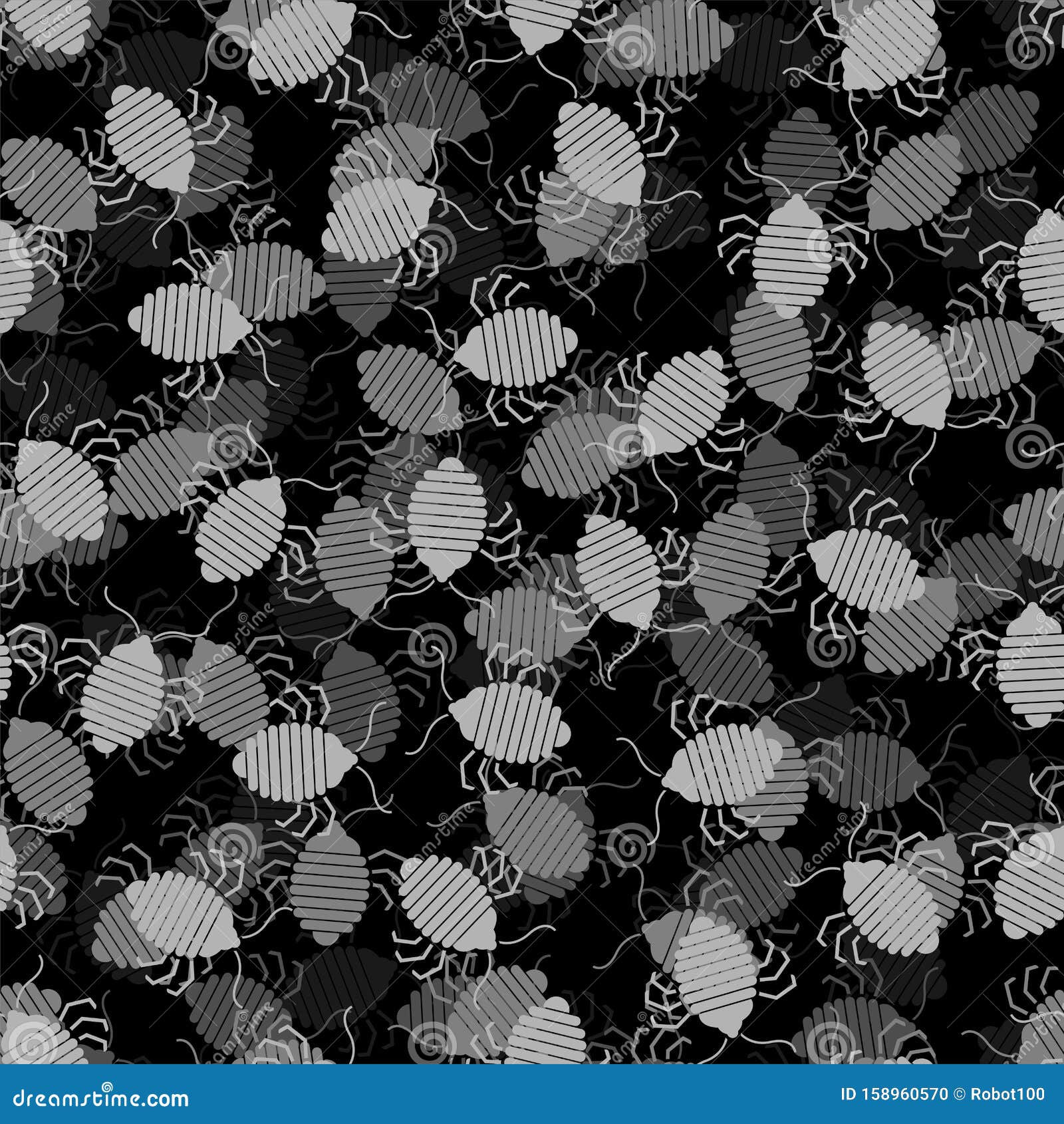 Bed Bug Pattern Seamless. Bedbug Background Stock Vector - Illustration ...