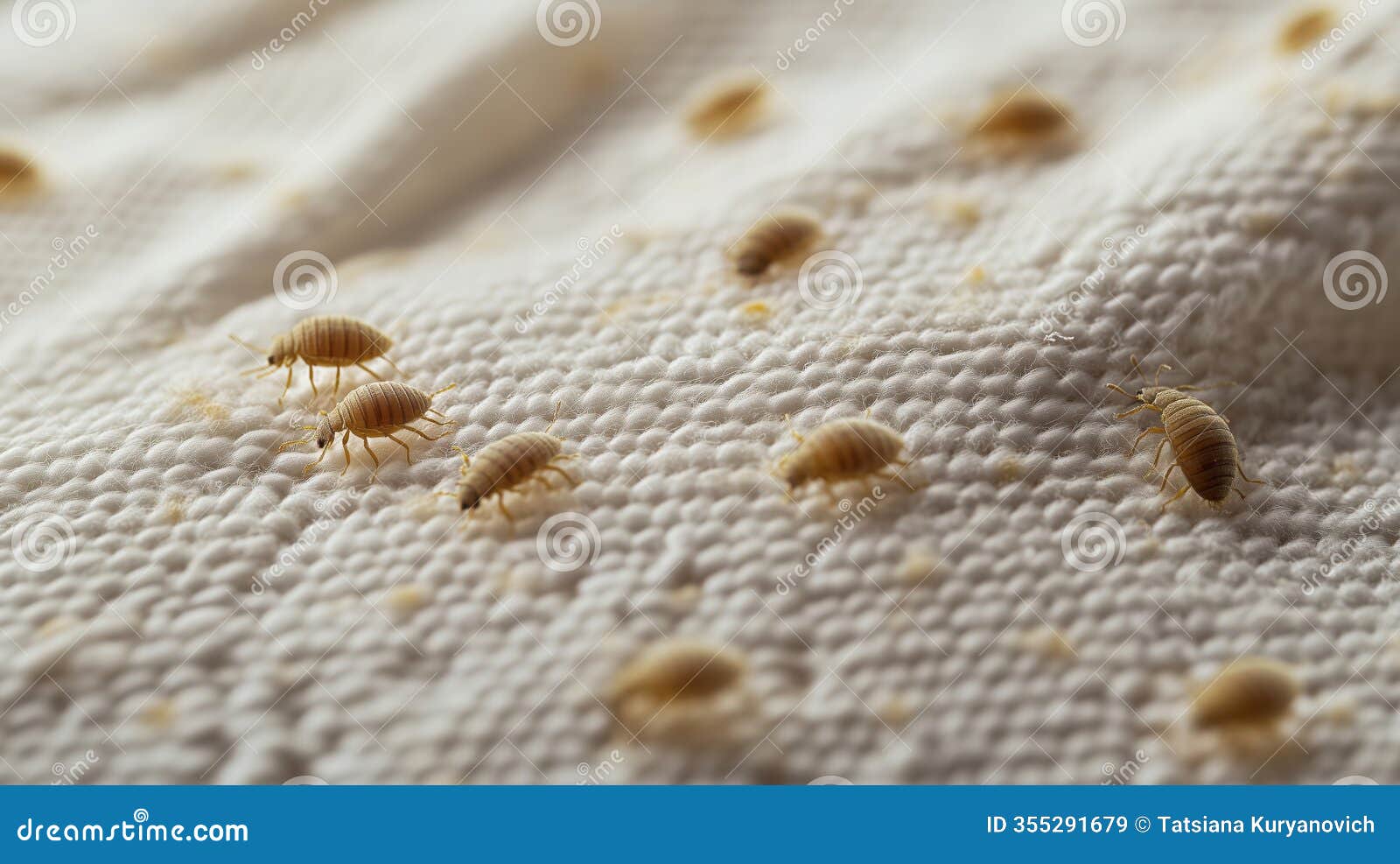 Bed Bugs Infestation on Fabric Surface, Showing Multiple Insects and ...