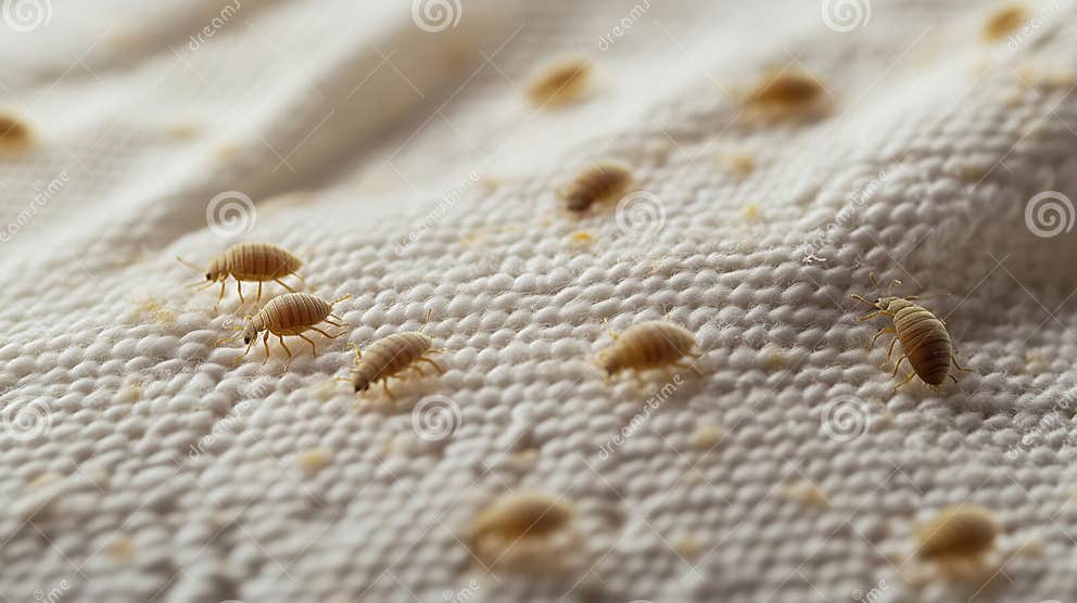 Bed Bugs Infestation on Fabric Surface, Showing Multiple Insects and ...