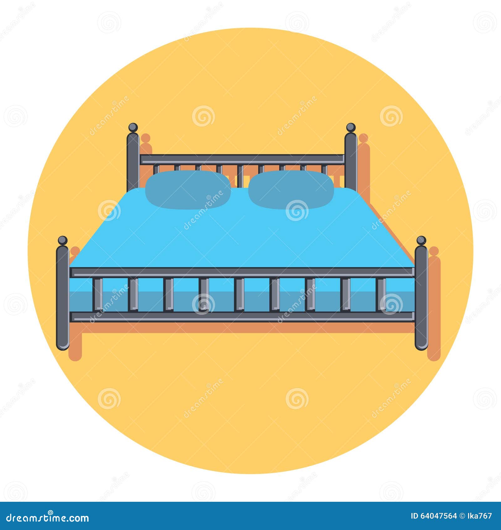 Bed Circle Icon with Shadow Stock Illustration - Illustration of symbol ...