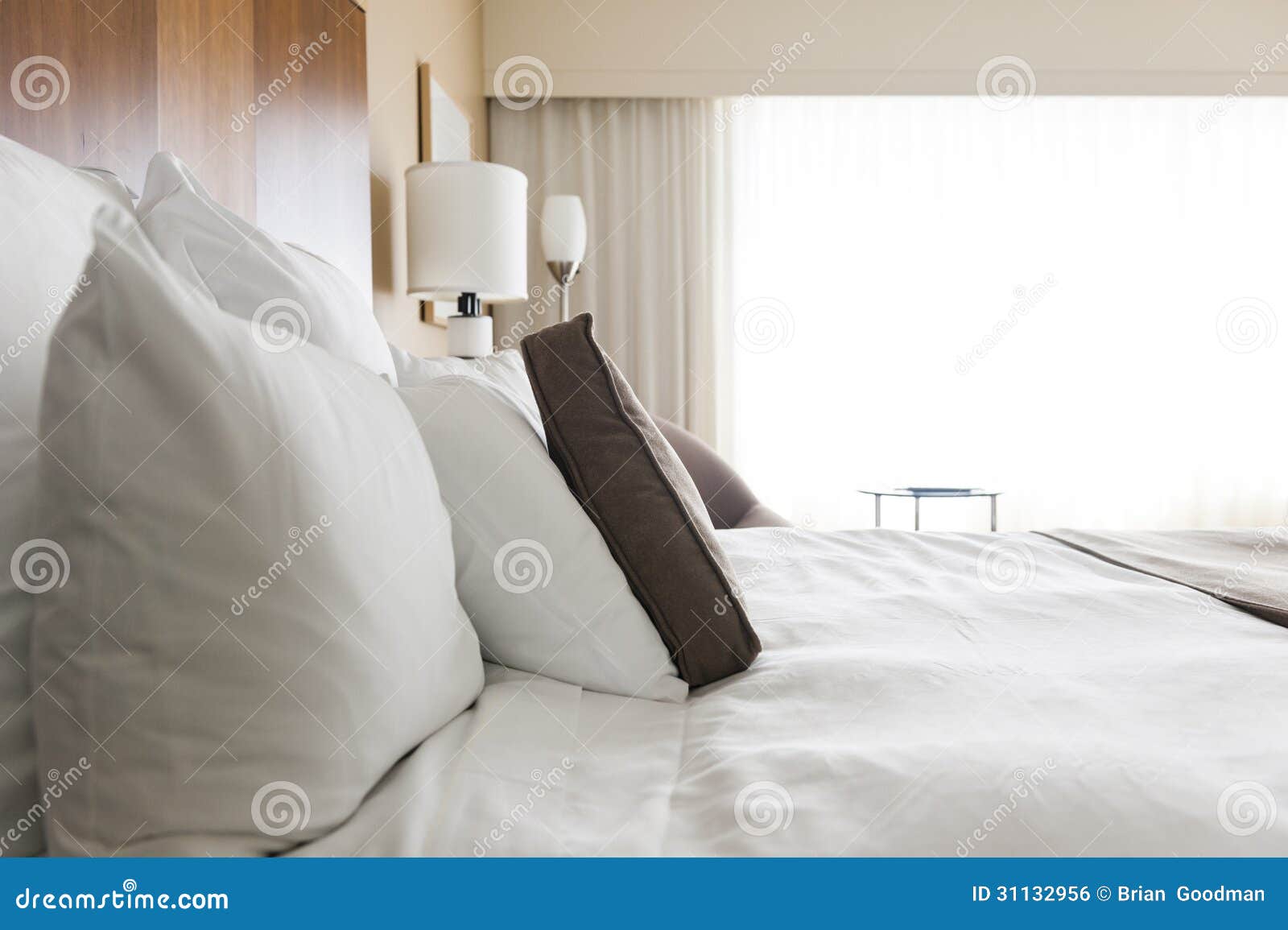 Bed stock photo. Image of rental, room, bedspread, home - 31132956