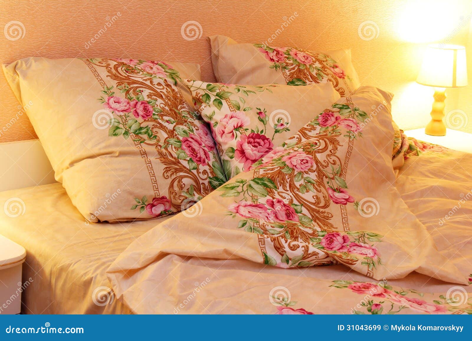 Bed clothes stock image. Image of cotton, pillows, room - 31043699