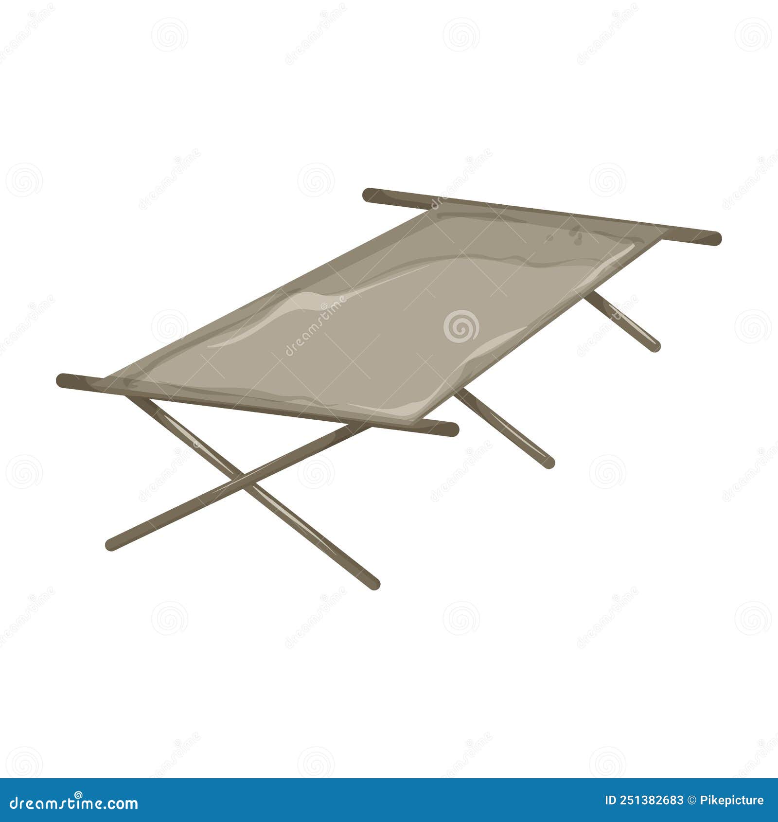 Bed Cot Camp Cartoon Vector Illustration Stock Illustration ...