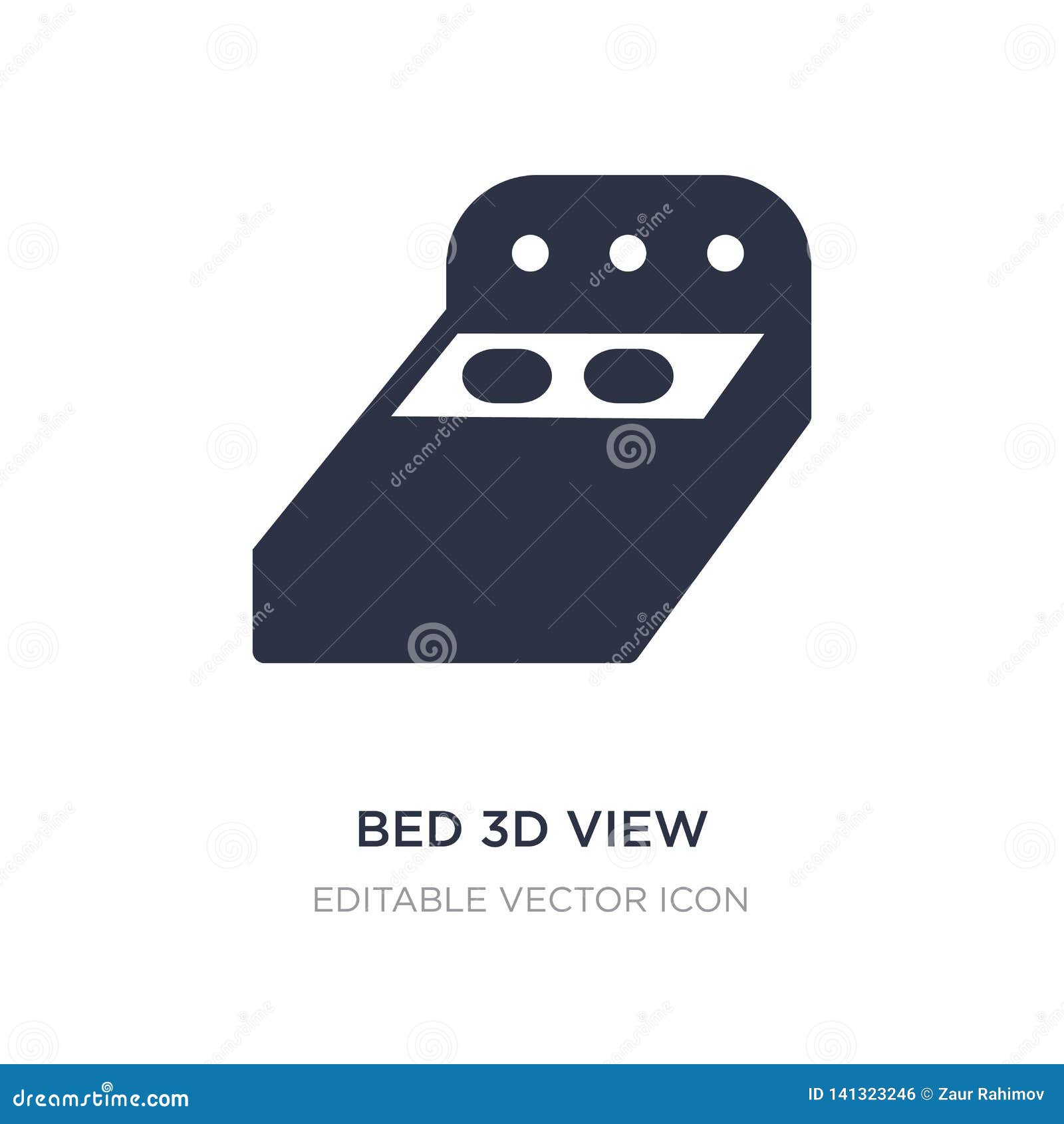 Bed 3d View Icon on White Background. Simple Element Illustration from ...