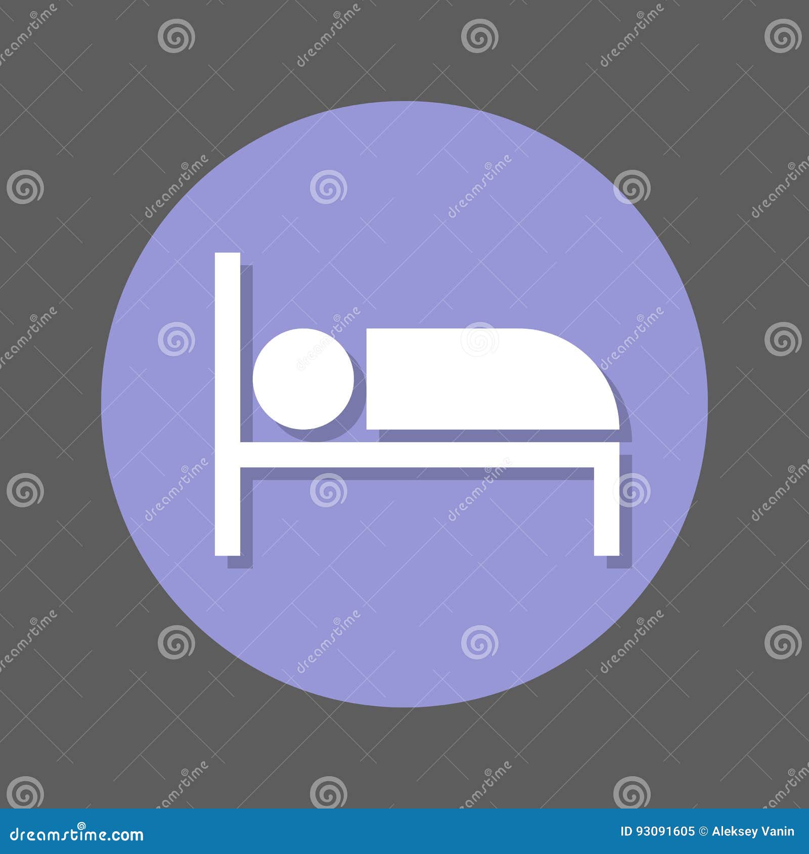 Bed Flat Icon. Round Colourful Button, Circular Vector Sign with Shadow ...