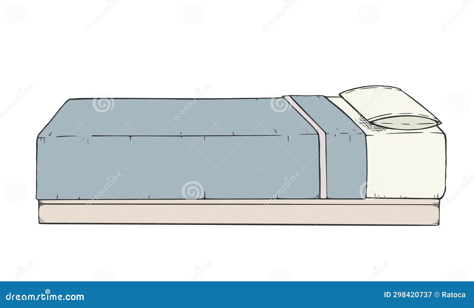 Bed hand draw style stock vector. Illustration of comforter - 298420737