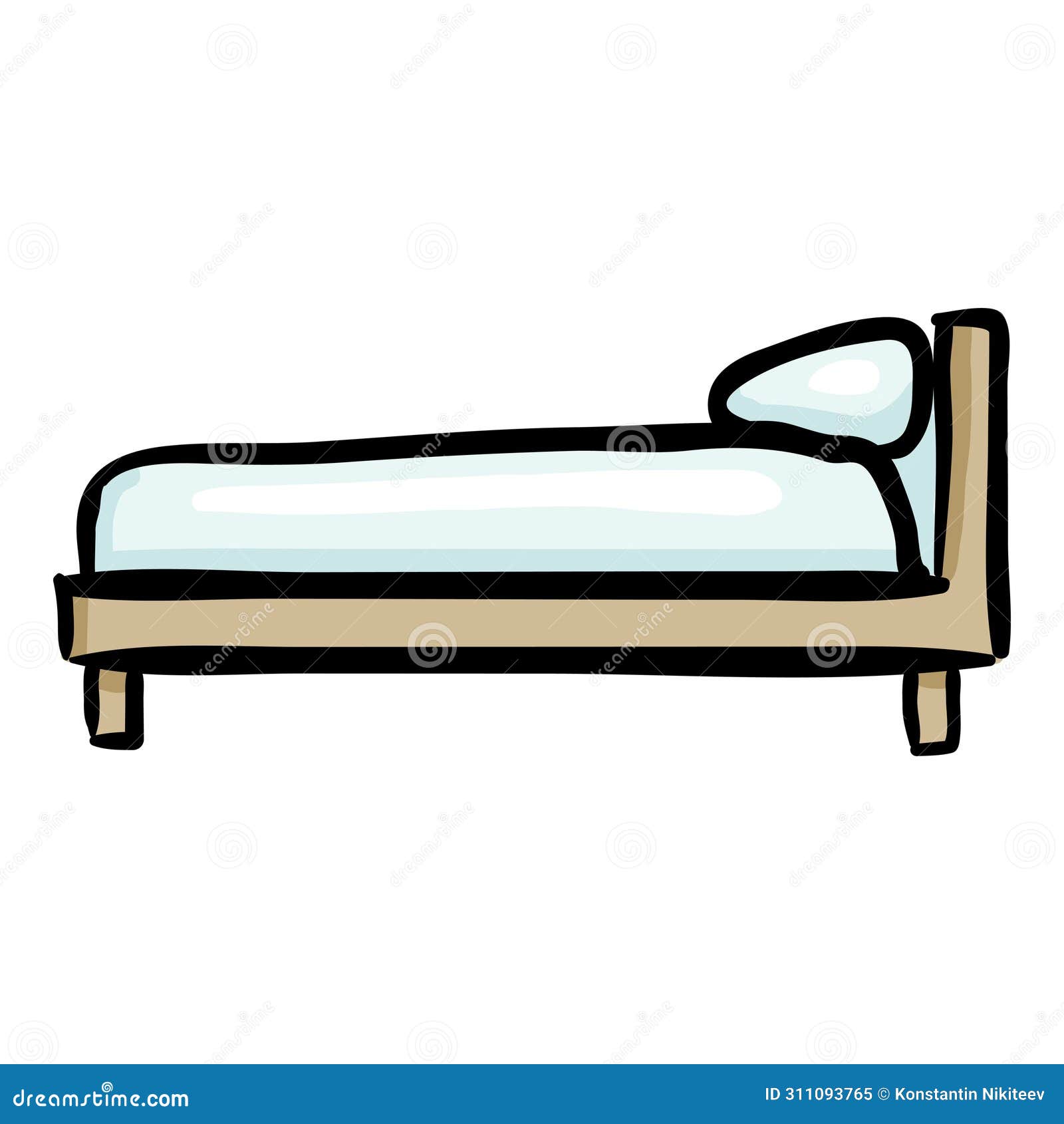 Bed Hand Drawn Doodle Icon stock vector. Illustration of hospital ...