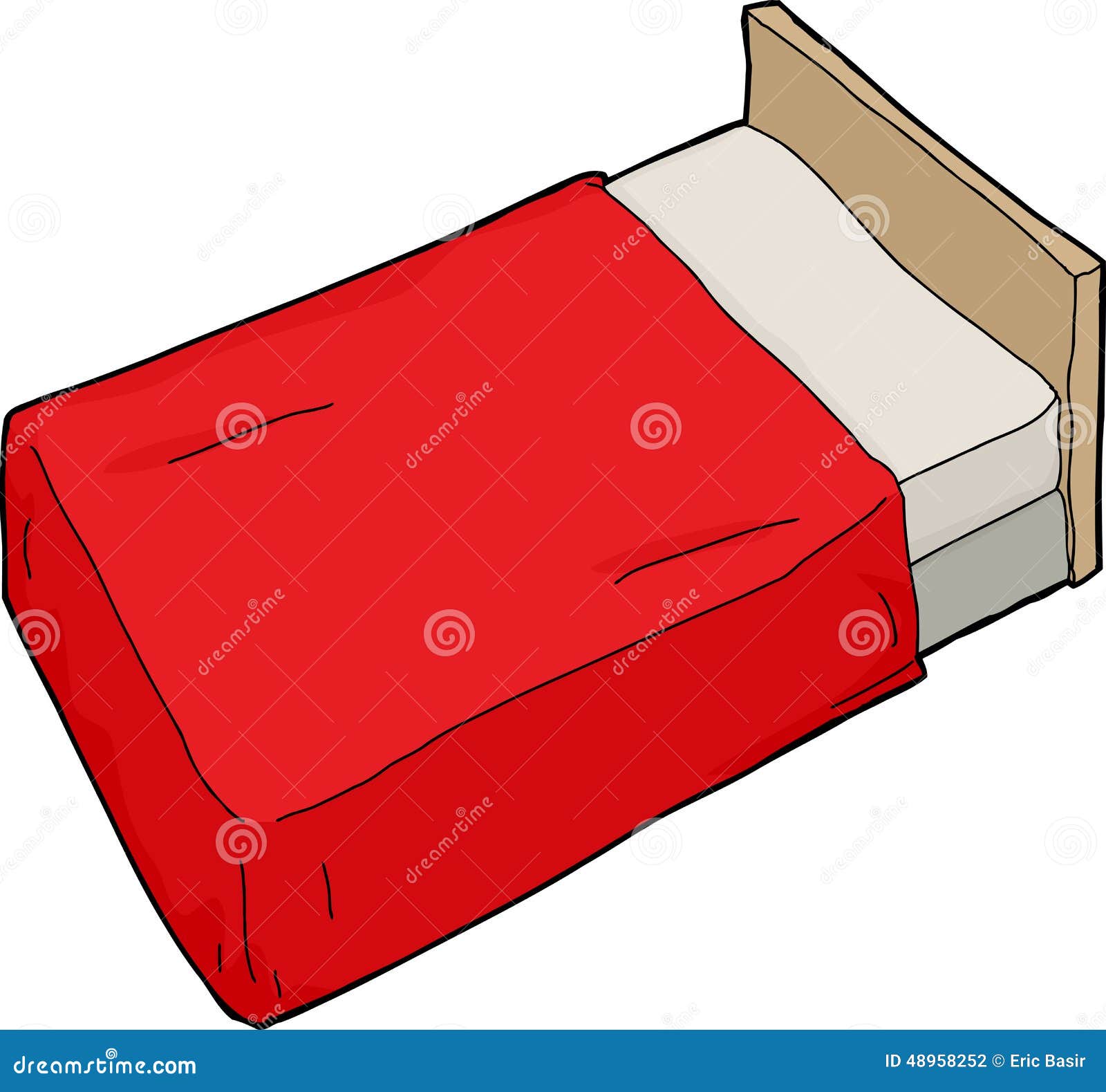 Bed with Headboard stock illustration. Illustration of cartoon - 48958252