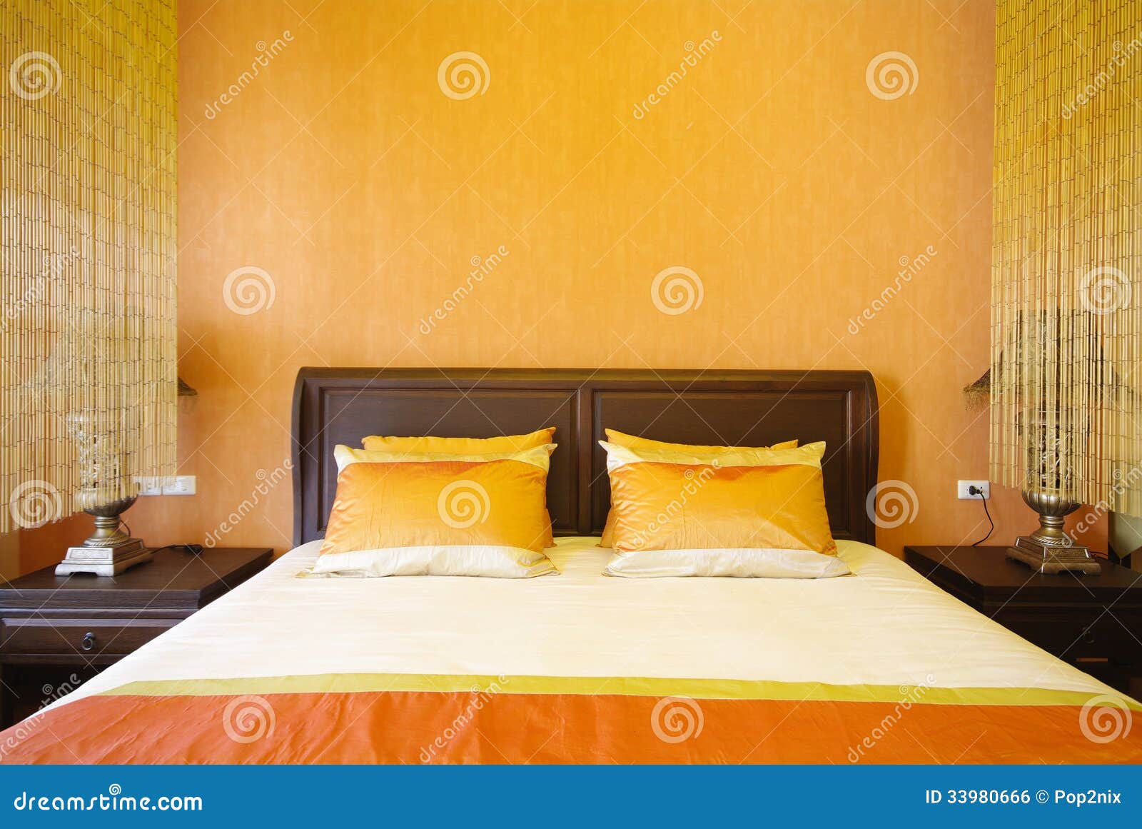Bed in a Hotel Room at Night Stock Photo - Image of apartment ...