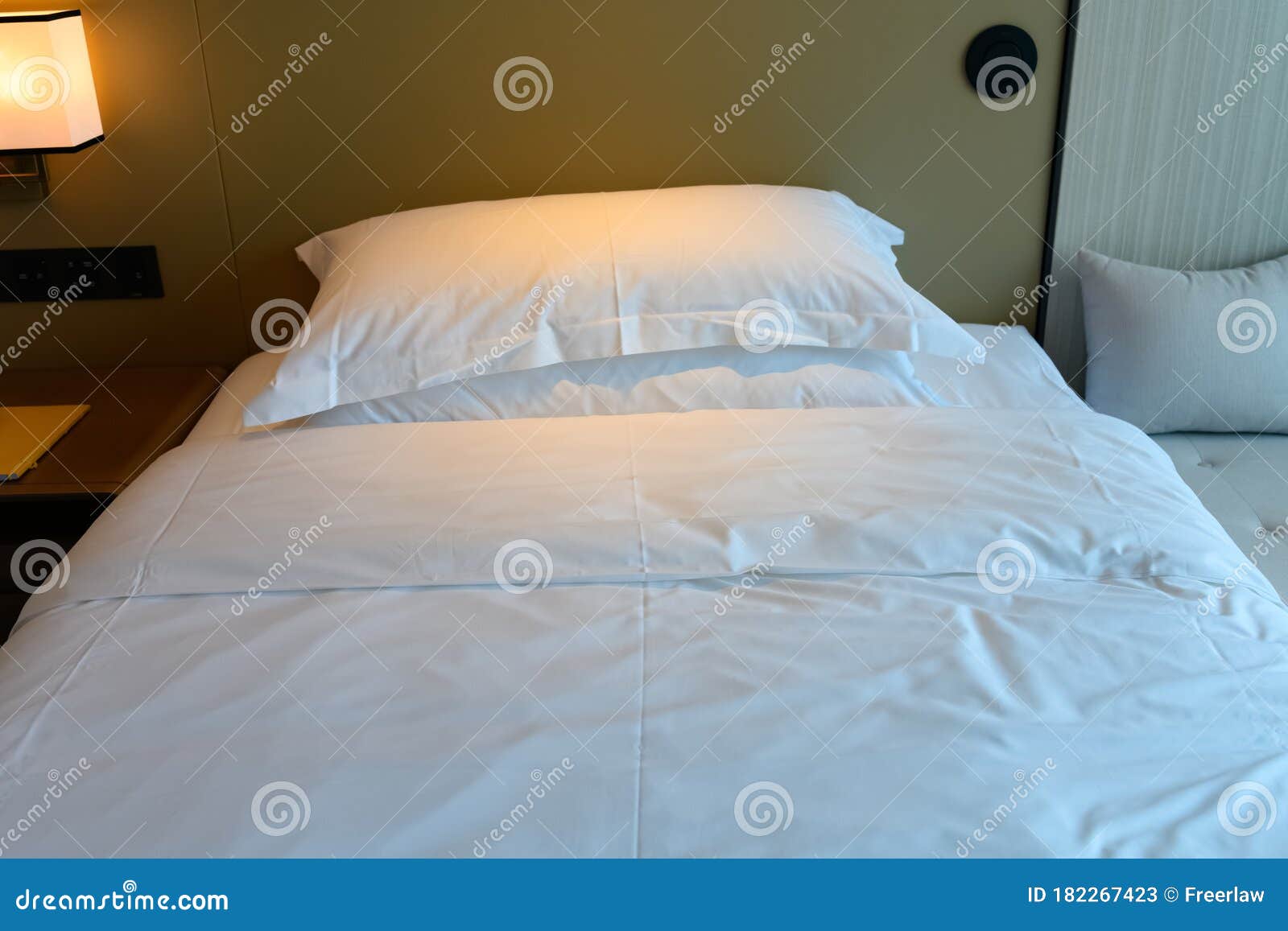 Bed in Hotel Room Vertical Composition Stock Image - Image of apartment ...