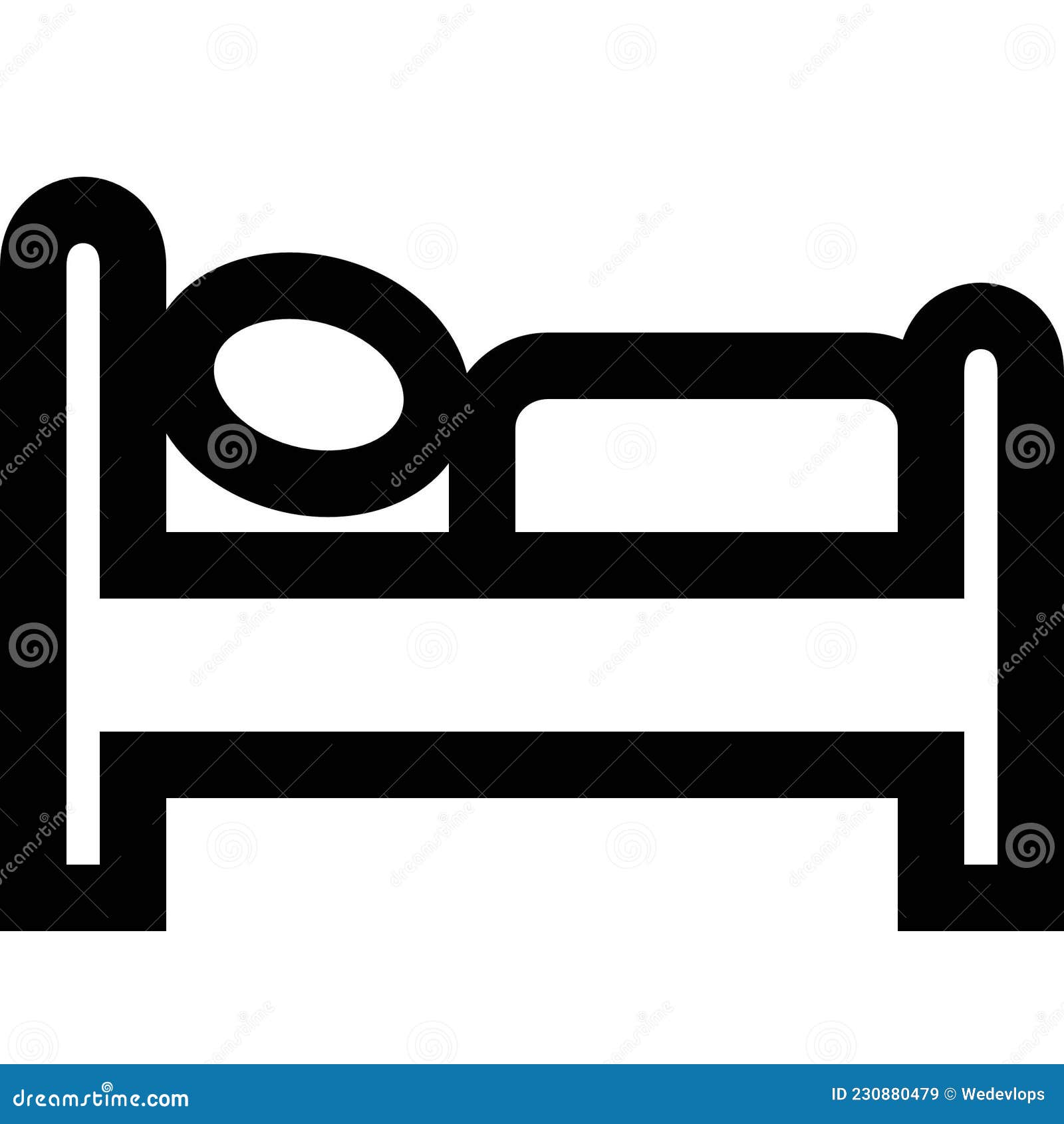 Patient Laying On Hospital Bed. Sick Person Icon Vector Illustration ...