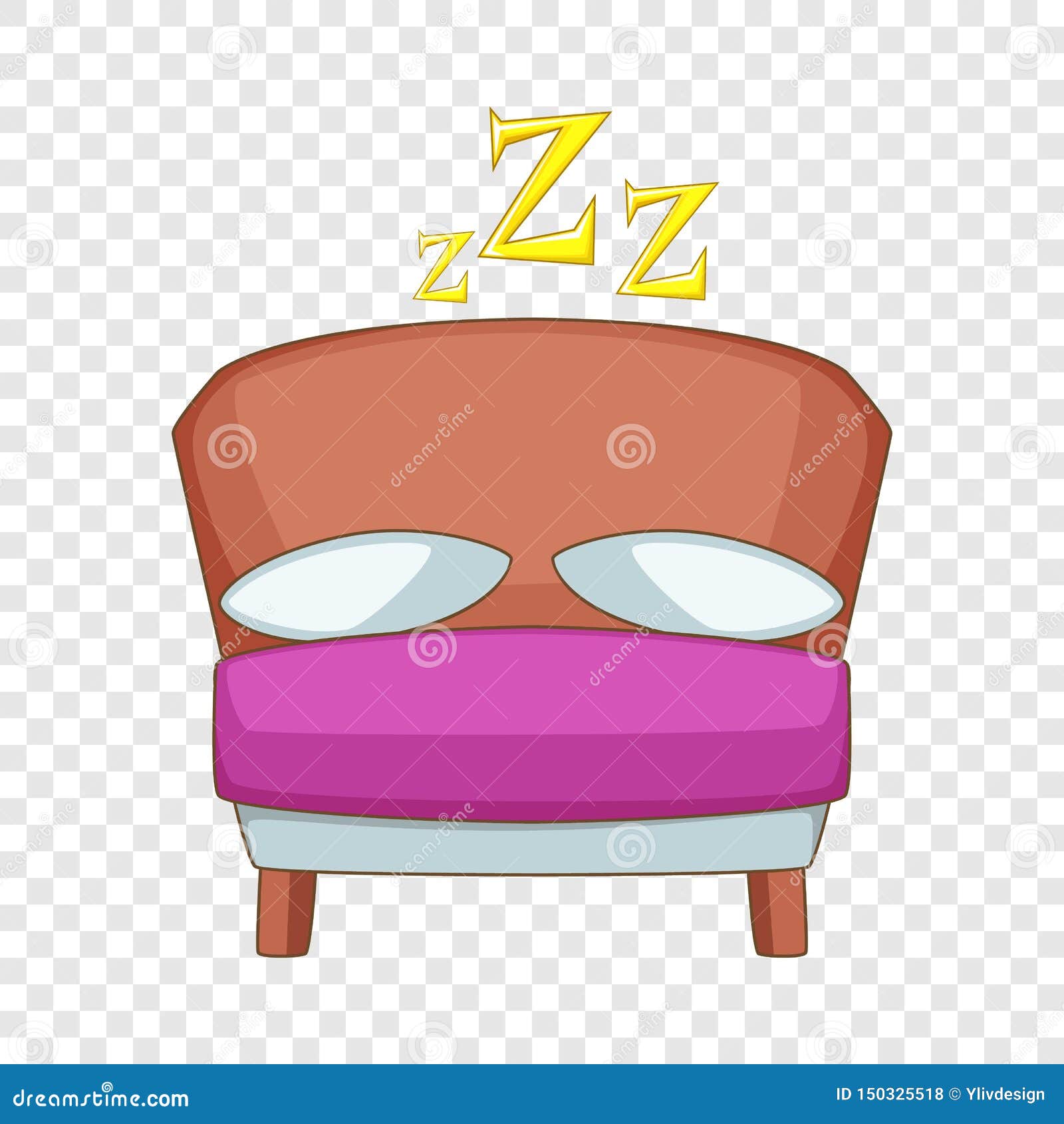 Bed icon, cartoon style stock vector. Illustration of sleep - 150325518