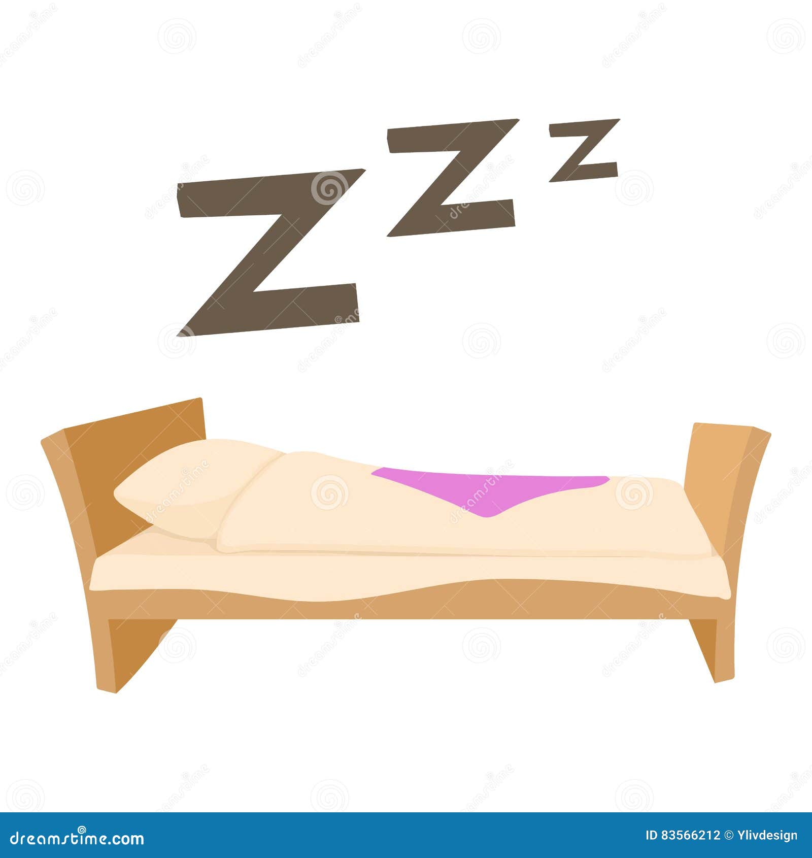 Bed icon, cartoon style stock vector. Illustration of motel - 83566212
